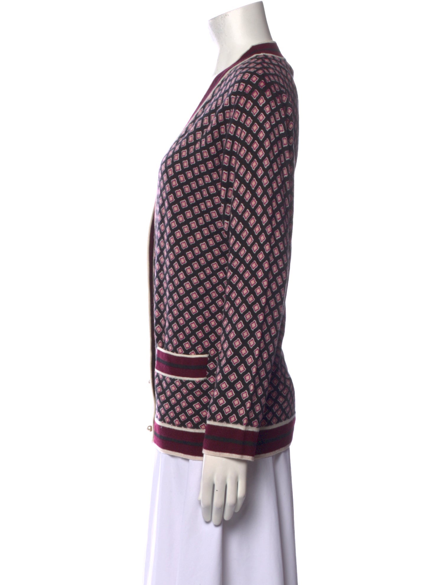 Kate Spade New York Wool Plaid Print Sweater - Burgundy Knitwear ...