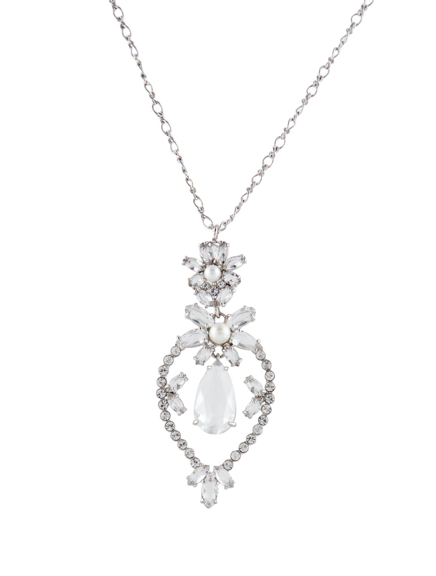 Kate Spade New York Crystal Embellished & Faux Pearl Pendant Necklace ...