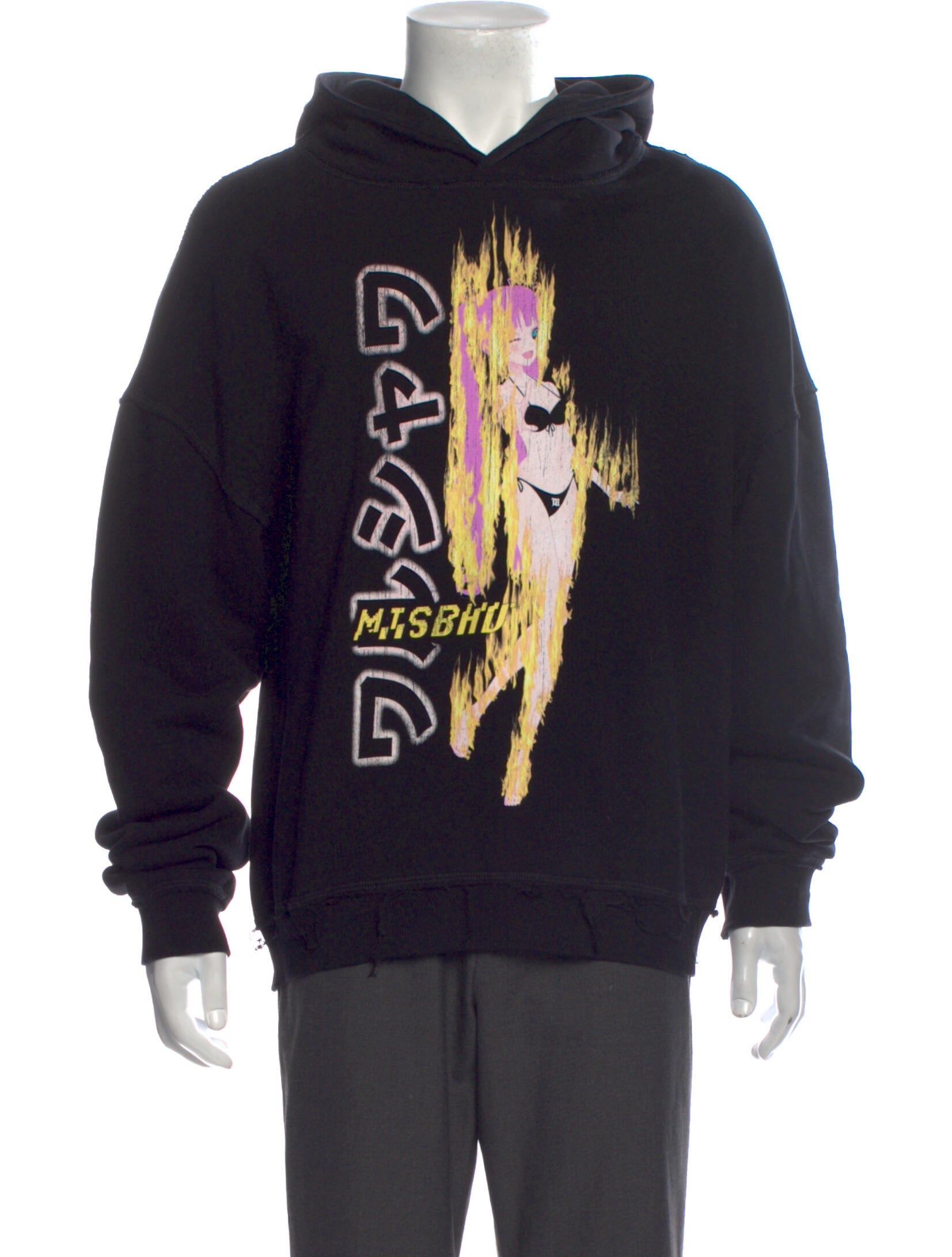 MISBHV Graphic Print Crew Neck Hoodie - Black Sweatshirts & Hoodies ...