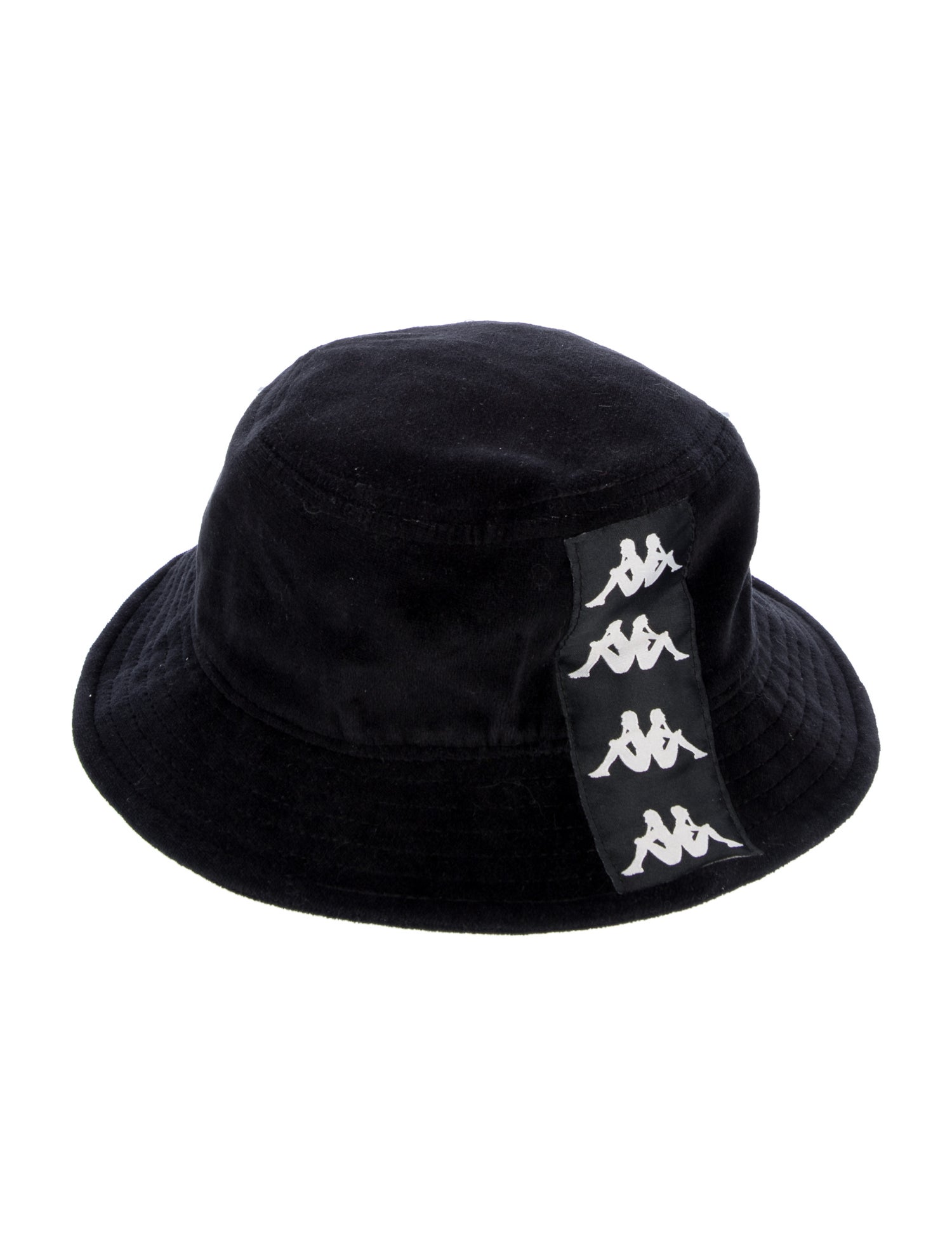Kappa Velvet Logo Embroidered Bucket Hat - Black Hats, Accessories ...