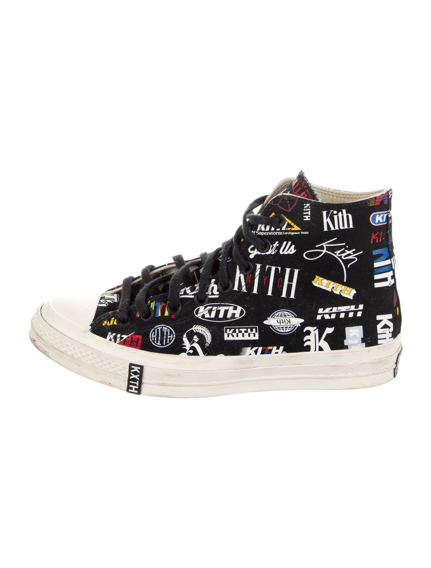 Kith x Converse Canvas Printed Sneakers - Black Sneakers, Shoes ...