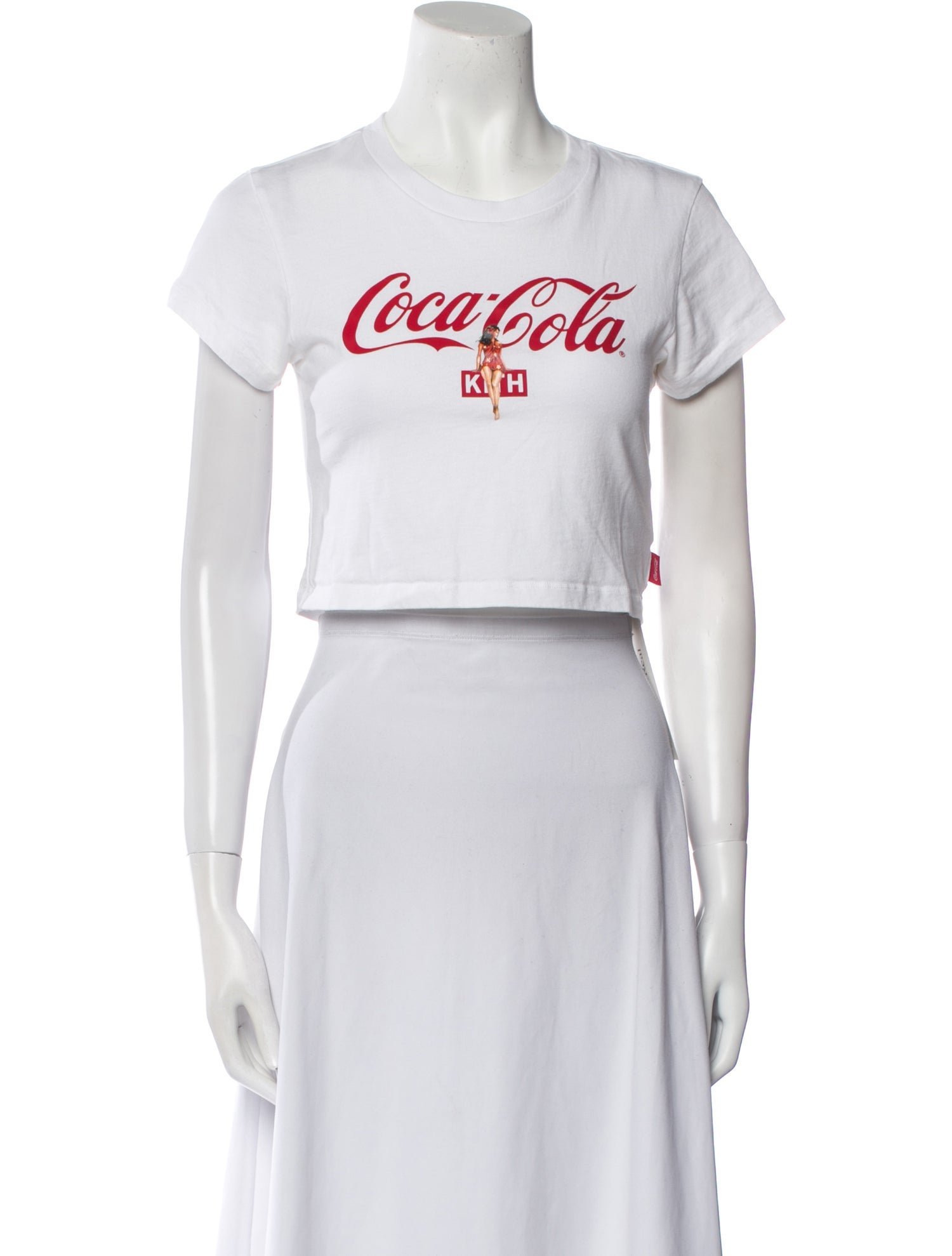 KITH x Coca-Cola Graphic Print Crew Neck Crop Top - White Tops ...