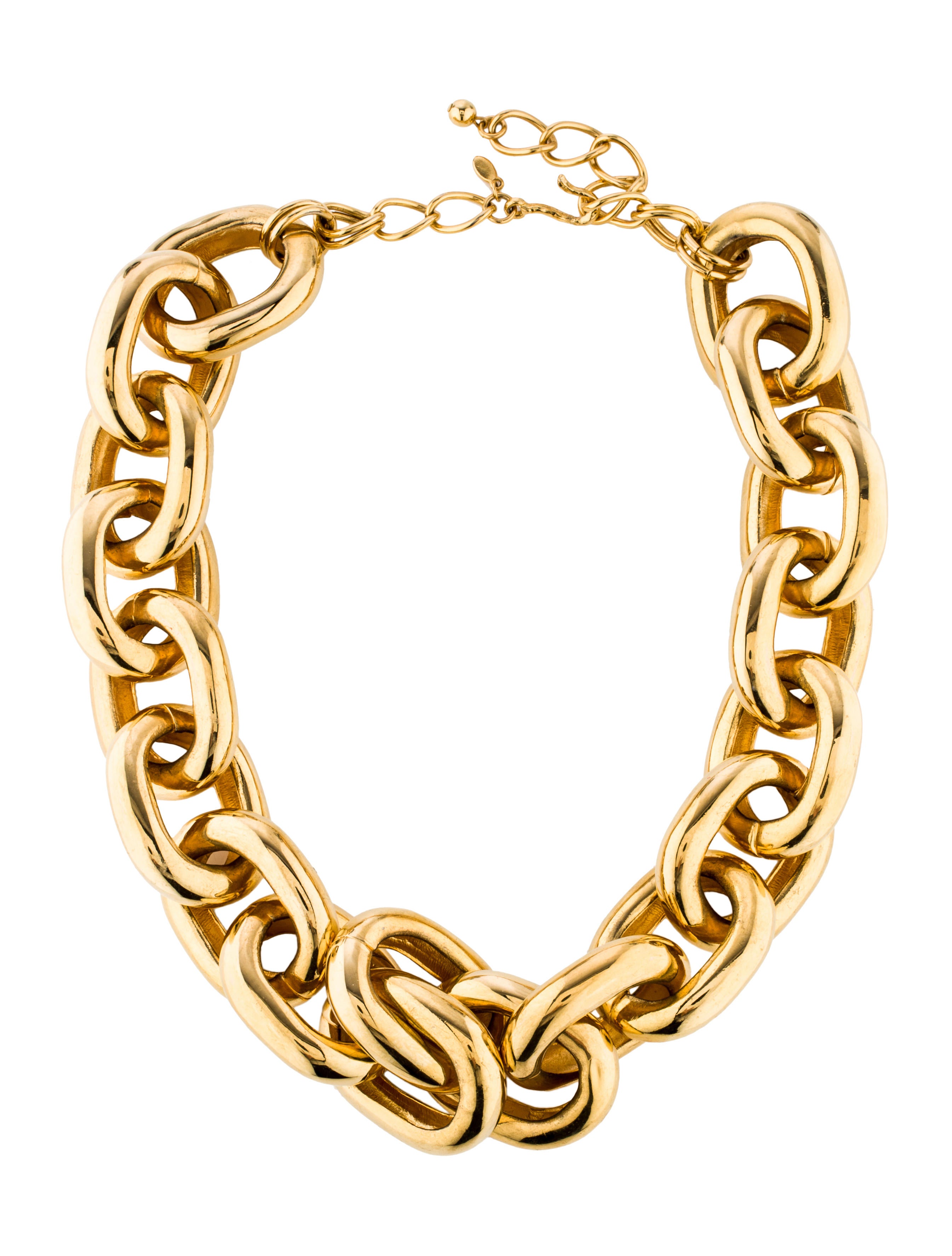 Kenneth Jay Lane Large Chain Link Necklace - Gold, Gold-Tone Metal ...