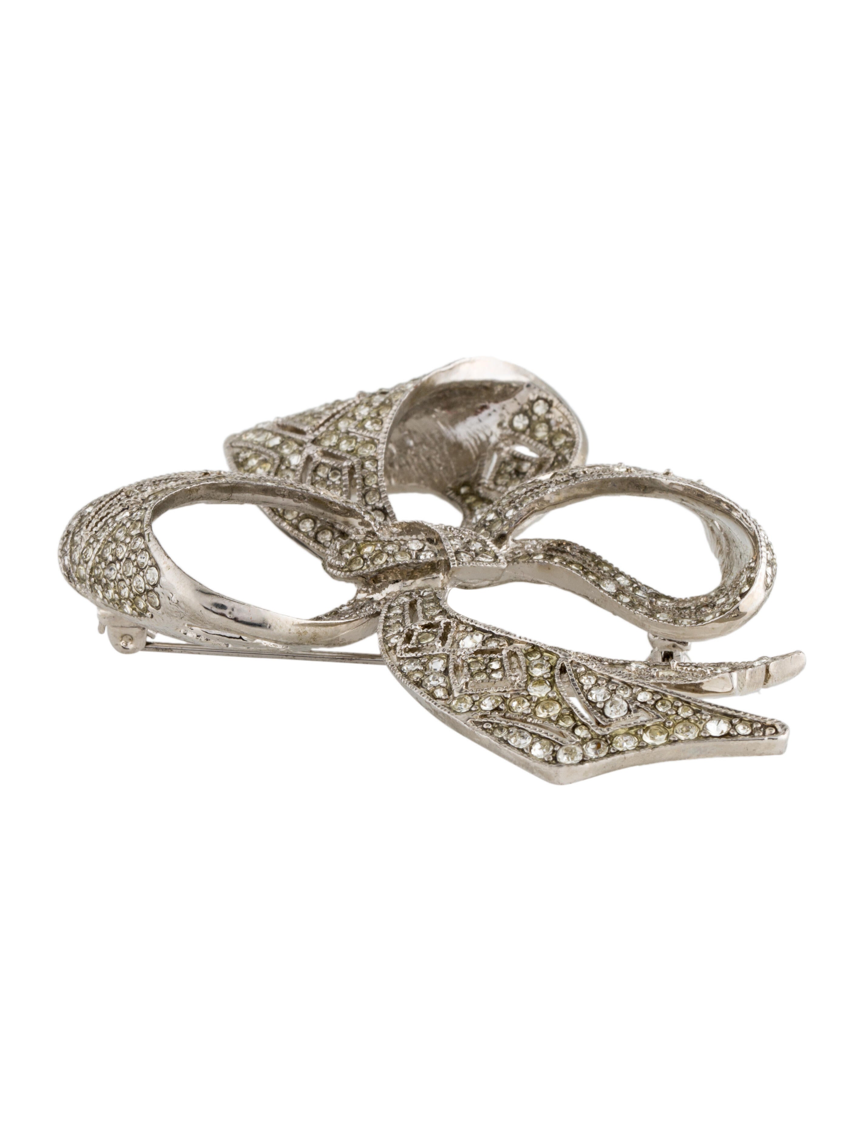 Vivienne Westwood Bas Relief Crystal Brooch - Silver-Tone Metal Pin ...