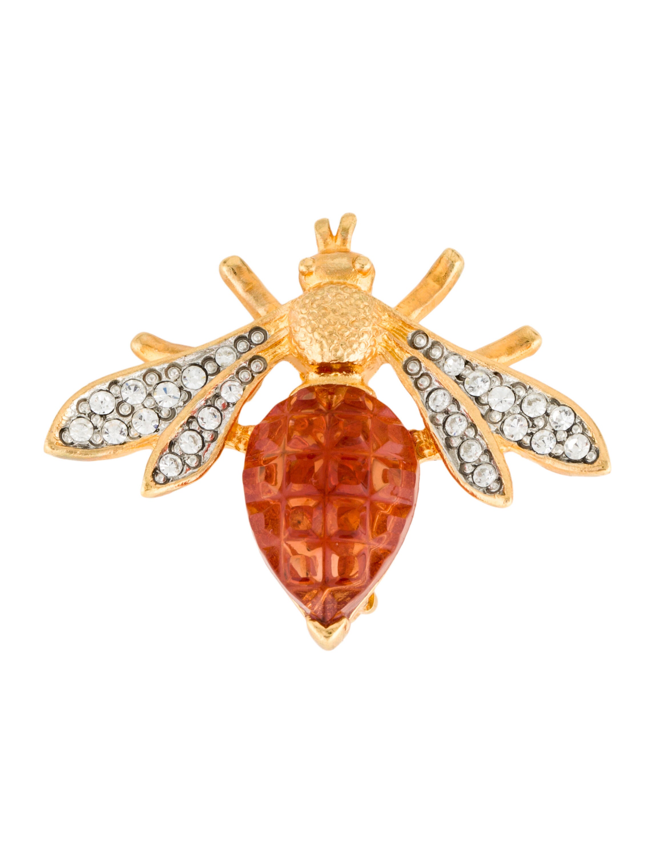 Kenneth Jay Lane Crystal Seashell Pin - Gold-Tone Metal Pin, Brooches ...