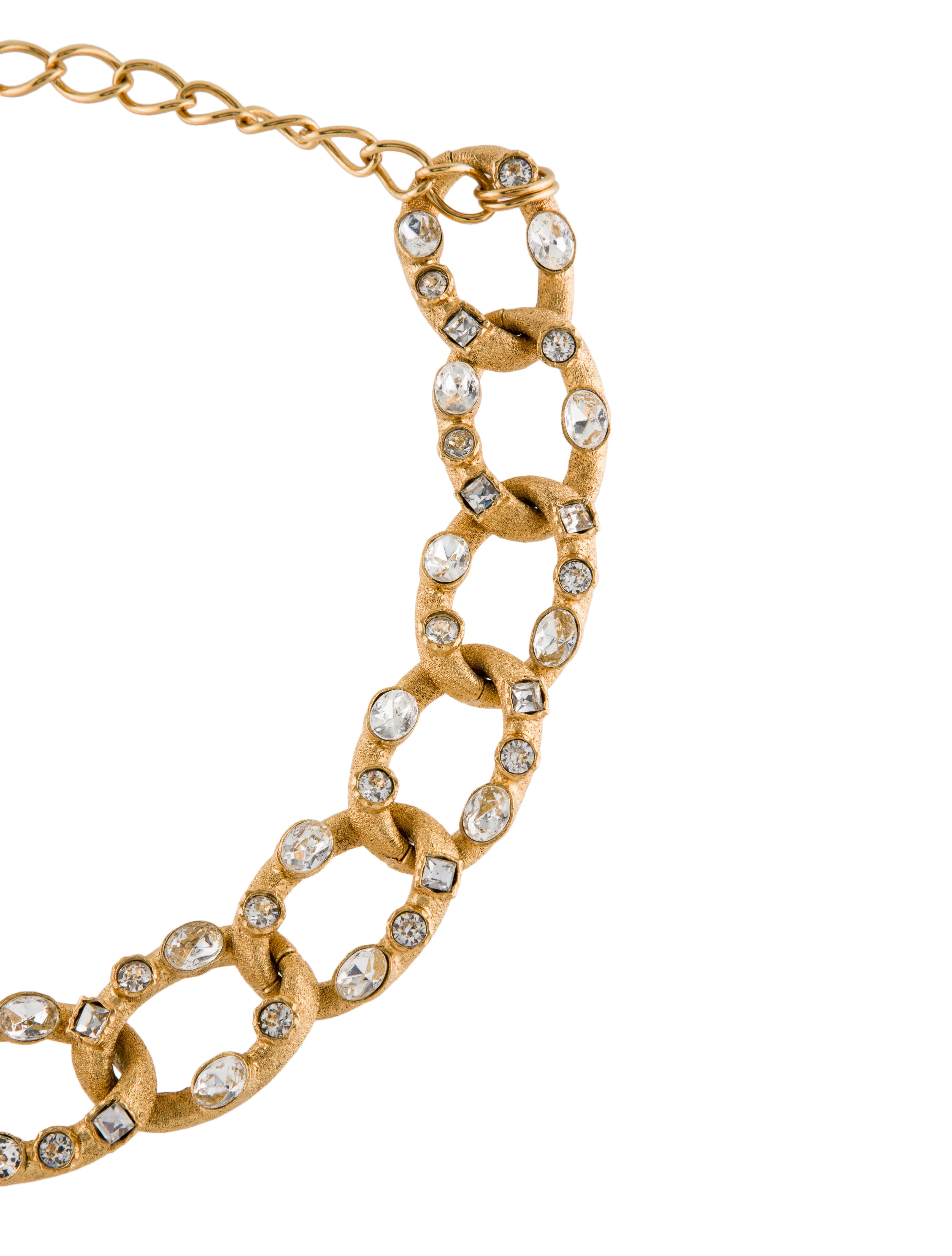 Kenneth Jay Lane Crystal Link Collar Necklace - Chain, Necklaces ...