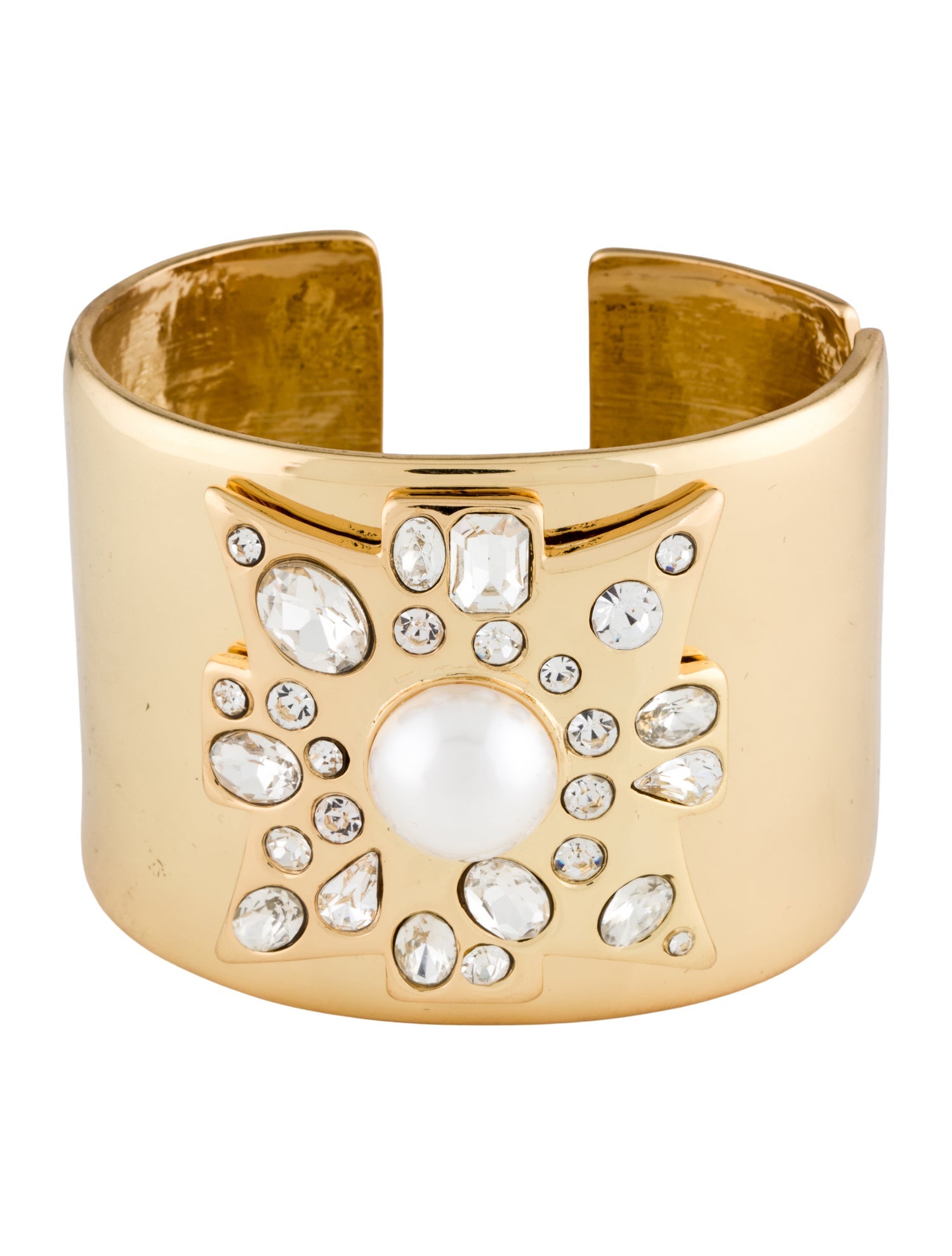 Ranjana Khan Tulle & Crystal Bracelet - Pink, Silver-Tone Metal Cuff, Bracelets - RAN21886 | The ...