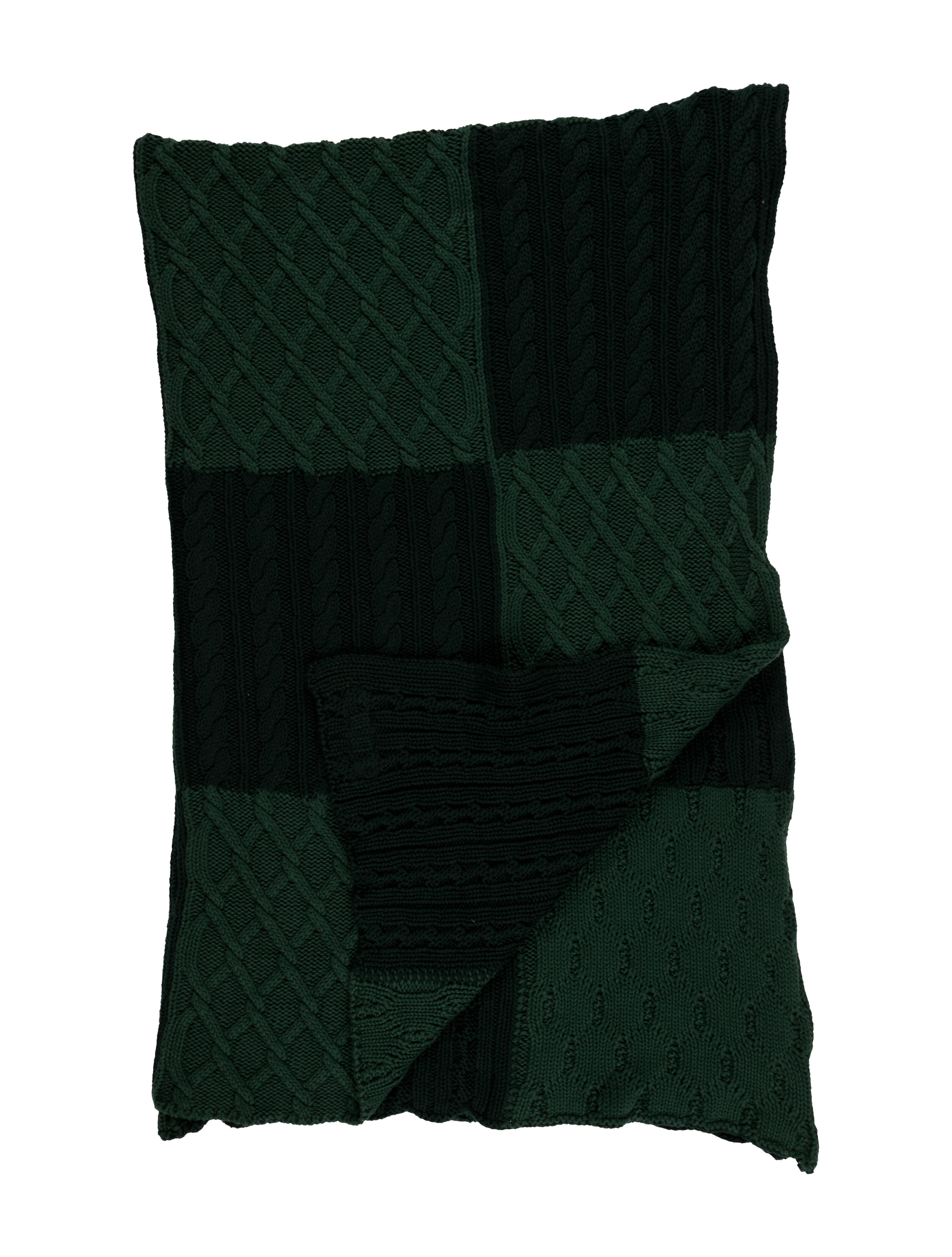 KITH Kithmas Patchwork Cable Blanket - Green Throws, Pillows & Throws ...