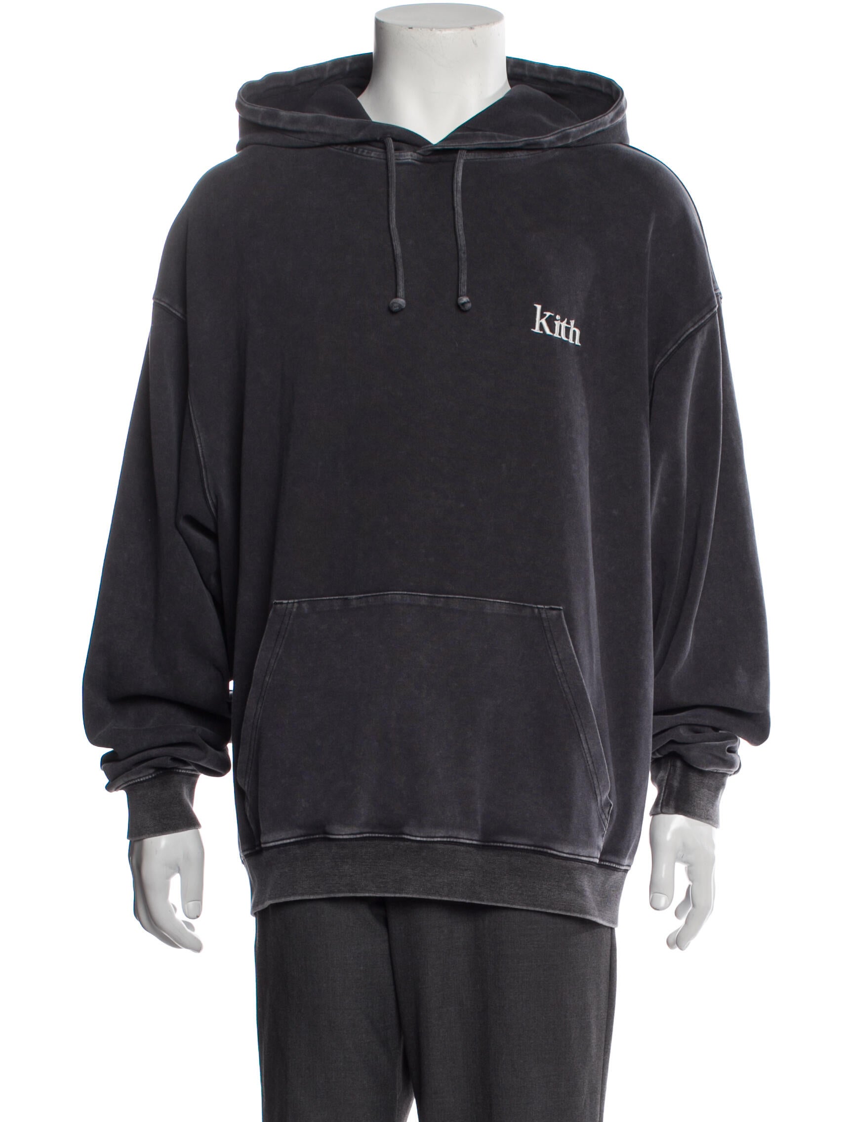 KITH Graphic Print Crew Neck Hoodie - Grey Sweatshirts & Hoodies ...