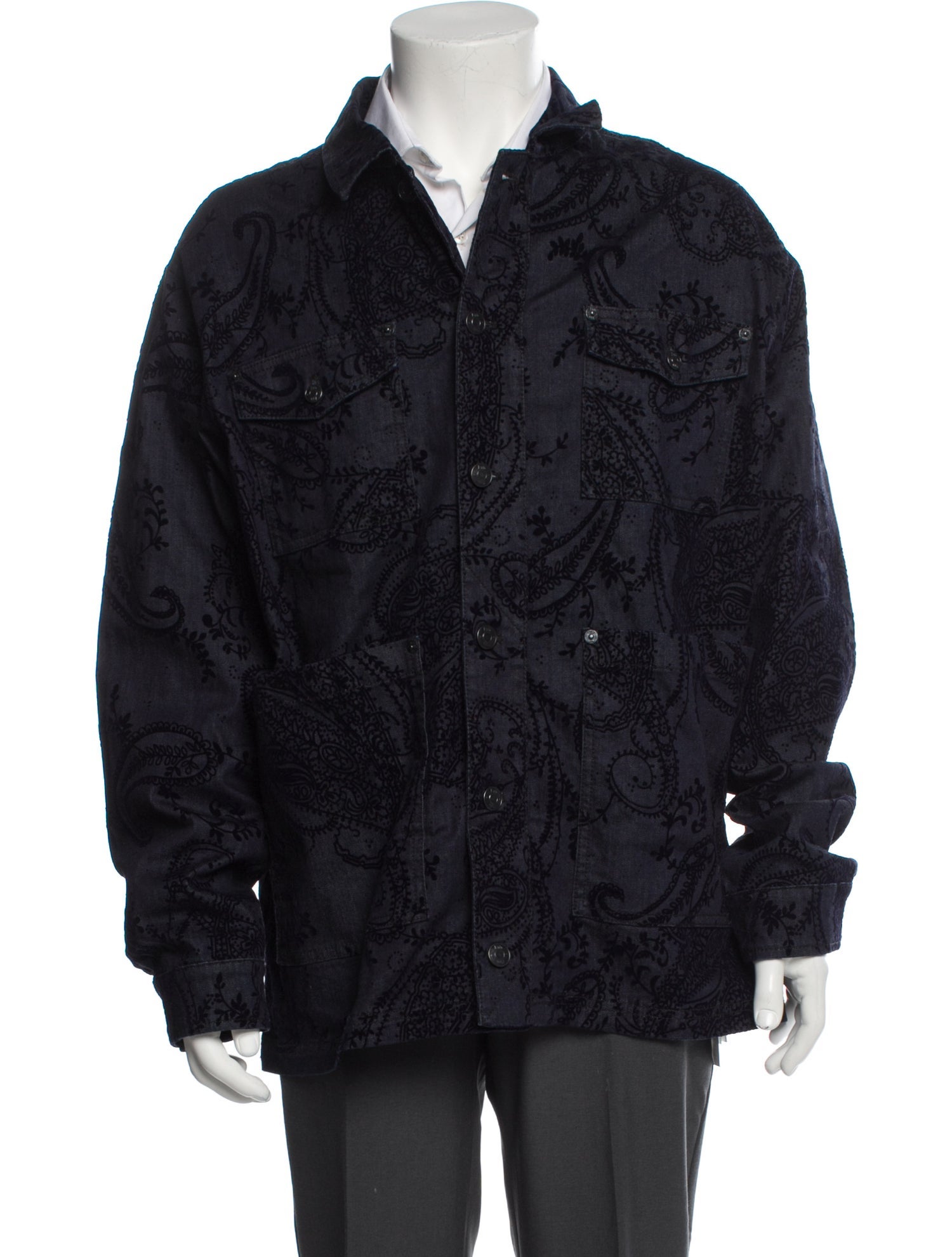 KITH Paisley Print Utility Jacket w/ Tags - Blue Outerwear, Clothing ...