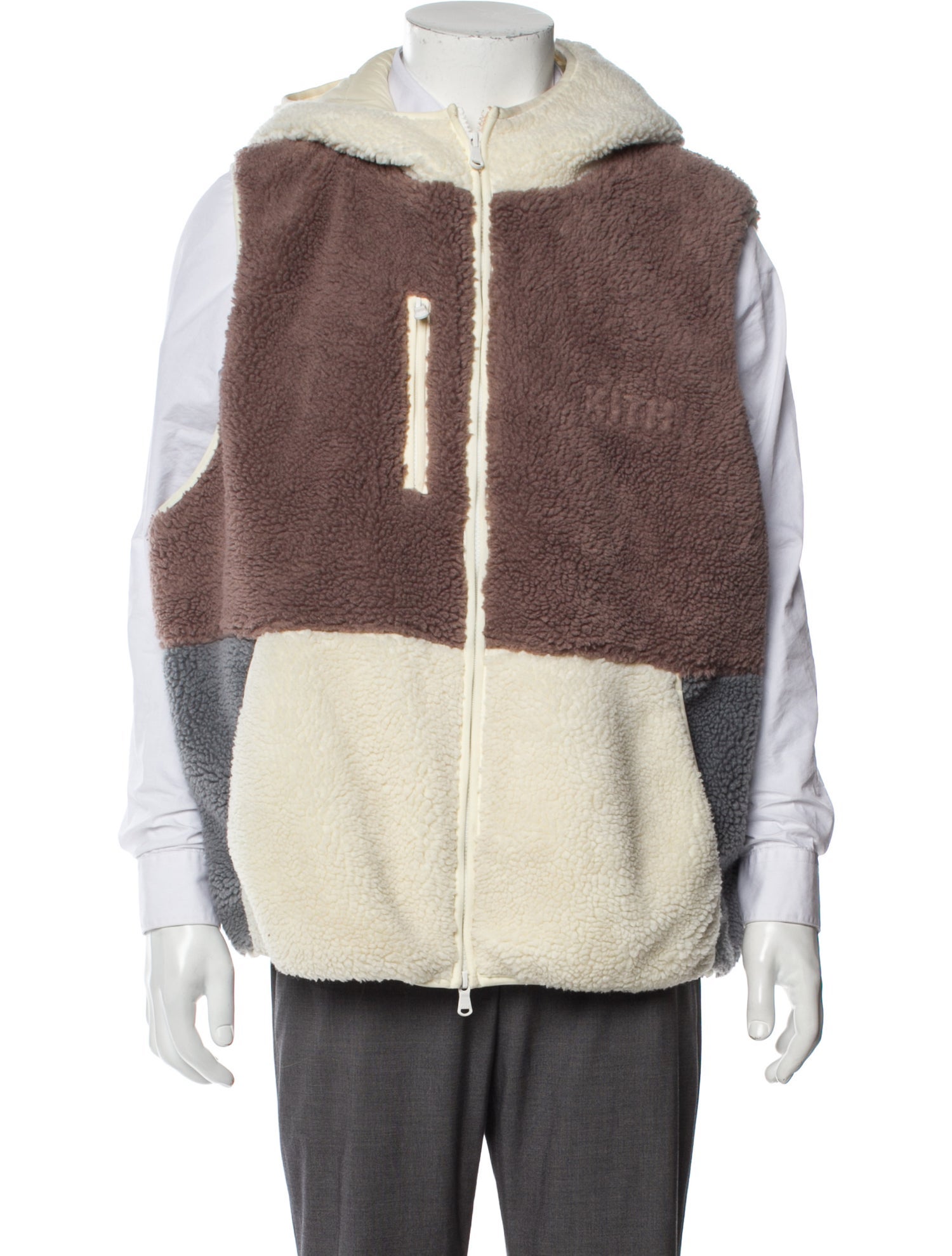 KITH Colorblock Pattern Vest - Neutrals Outerwear, Clothing ...