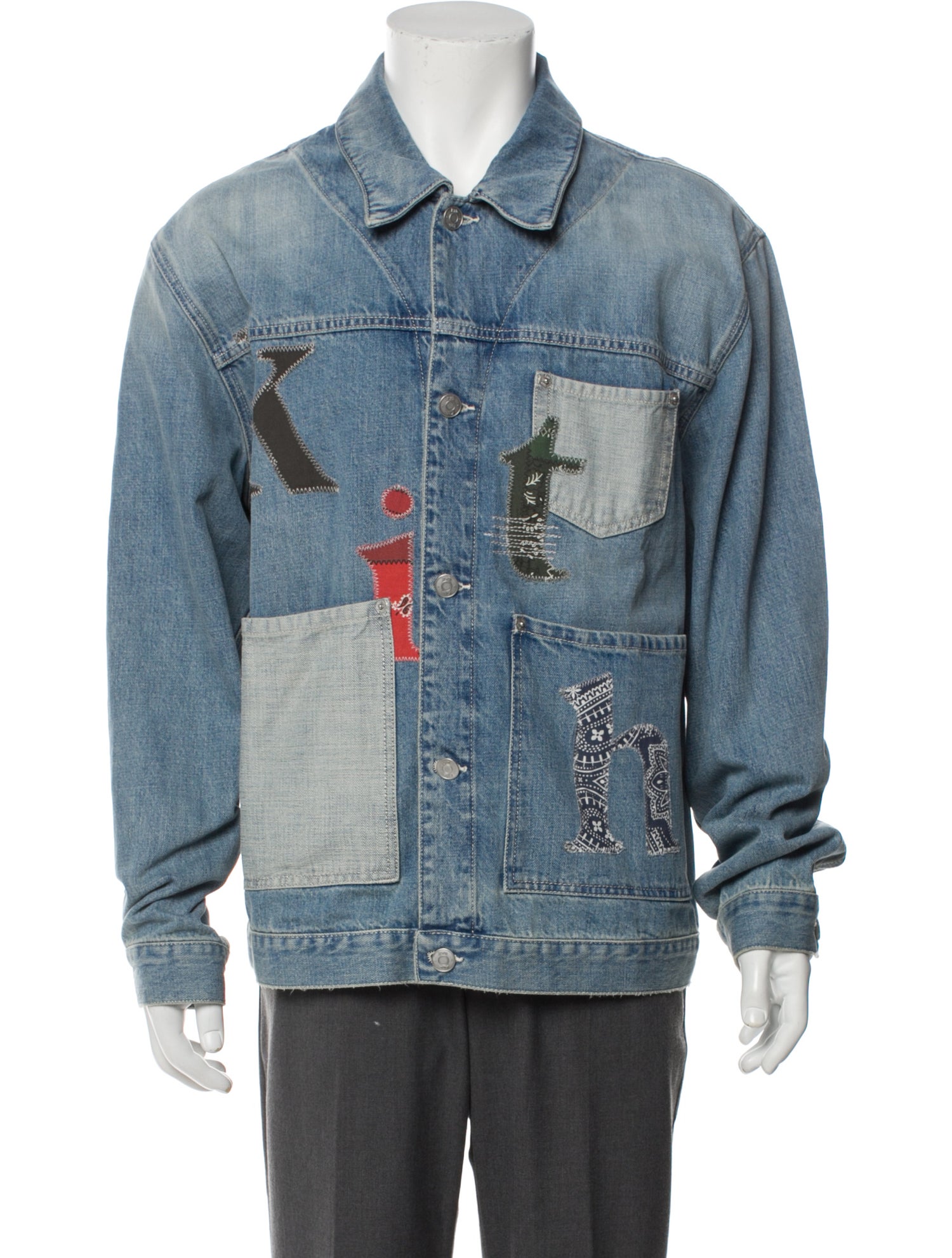 KITH Patterned Denim Jacket - Blue Outerwear, Clothing - WKITH36781 ...