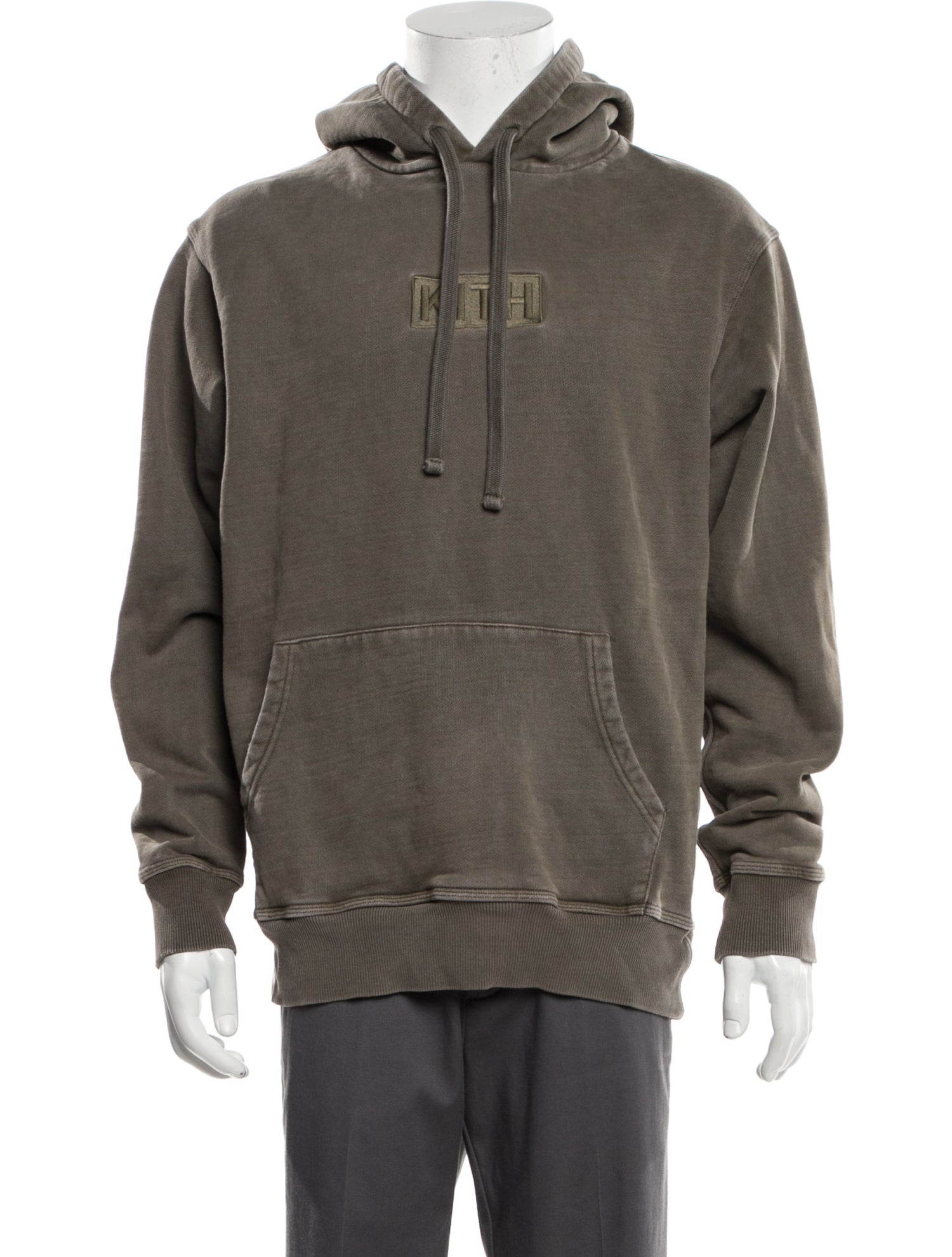 KITH V-Neck Long Sleeve Hoodie - Neutrals Sweatshirts & Hoodies ...