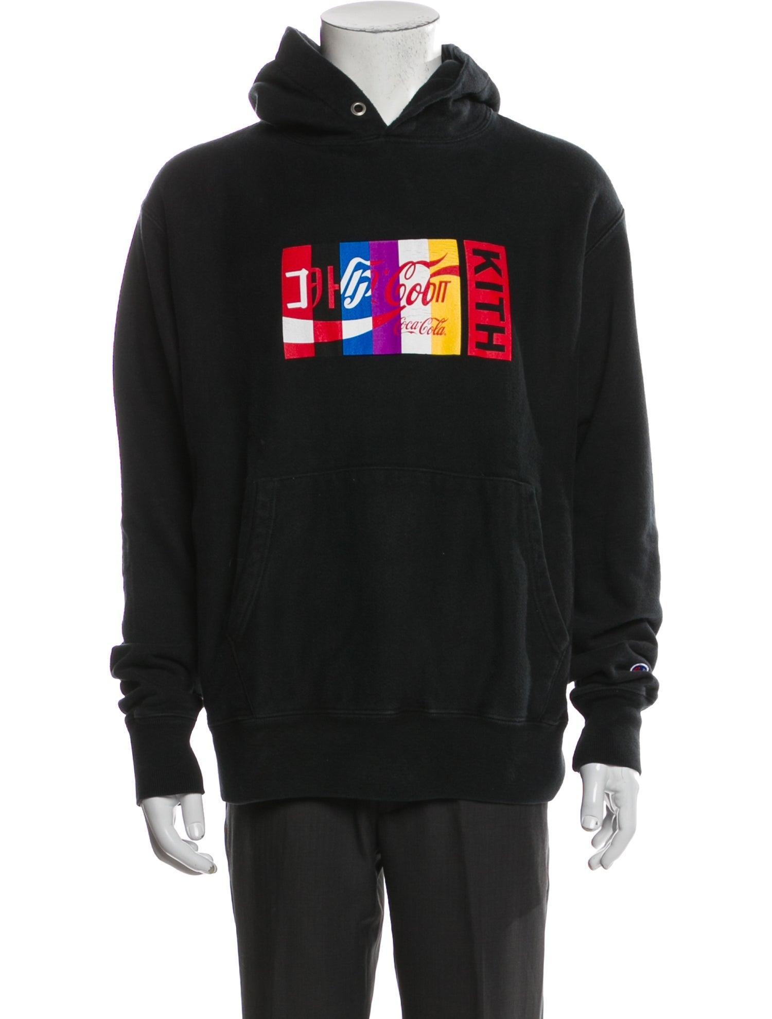 KITH Graphic Print Crew Neck Hoodie - Black Sweatshirts & Hoodies ...