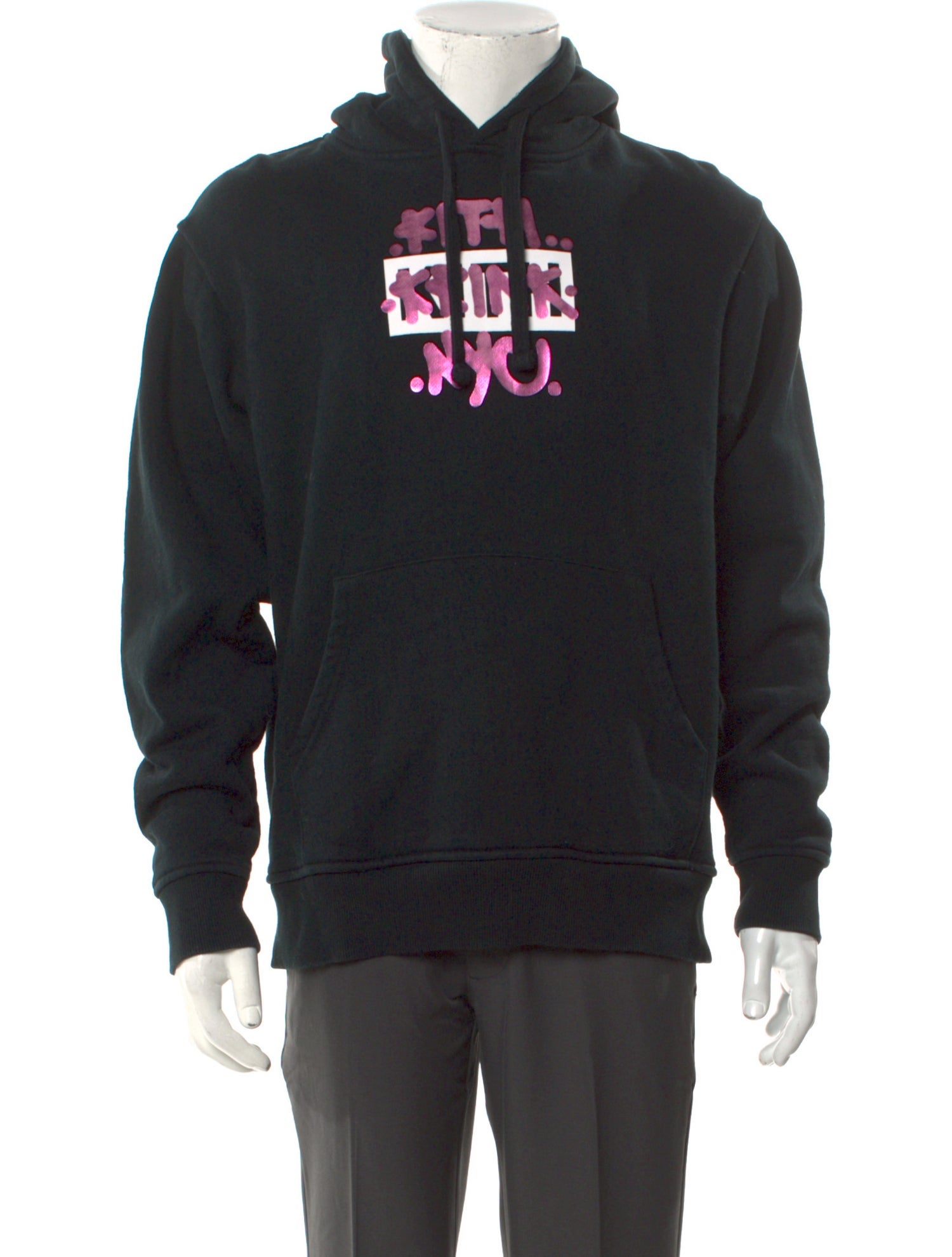 KITH Graphic Print Crew Neck Hoodie - Black Sweatshirts & Hoodies ...