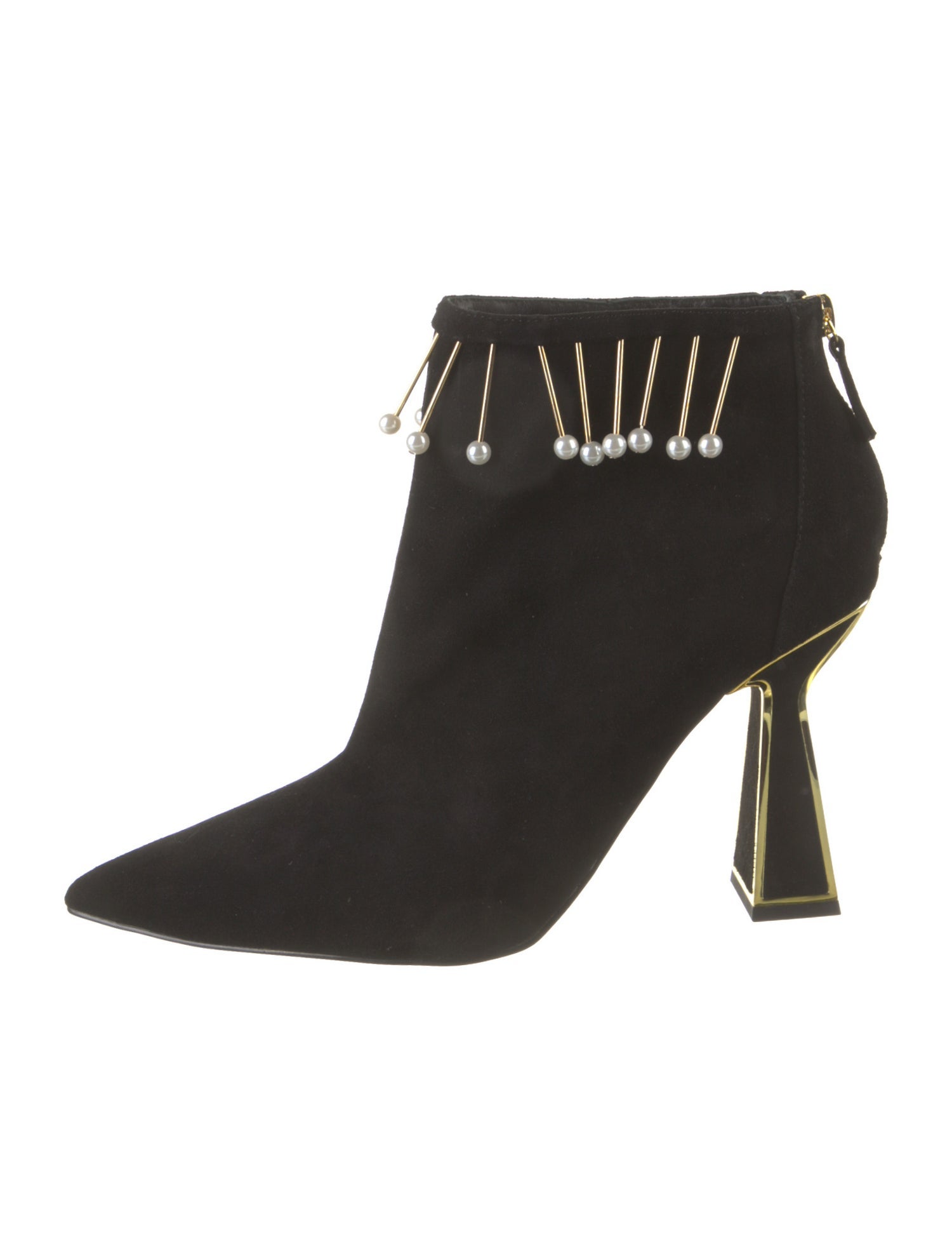 Kat Maconie Suede Beaded Accents Boots - Black Boots, Shoes ...