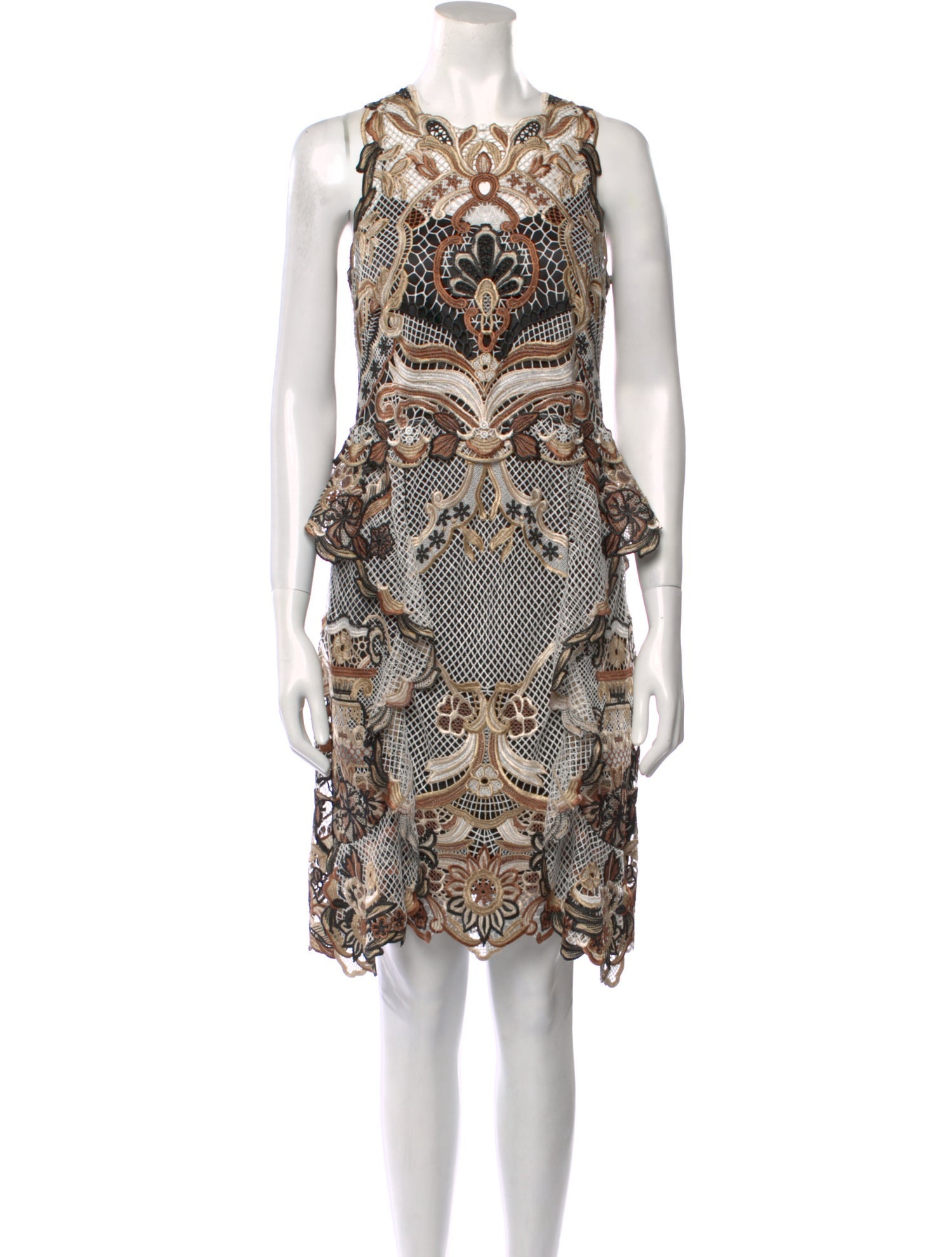 Kobi Halperin Patterned Knee-Length Dress - Neutrals Dresses, Clothing ...