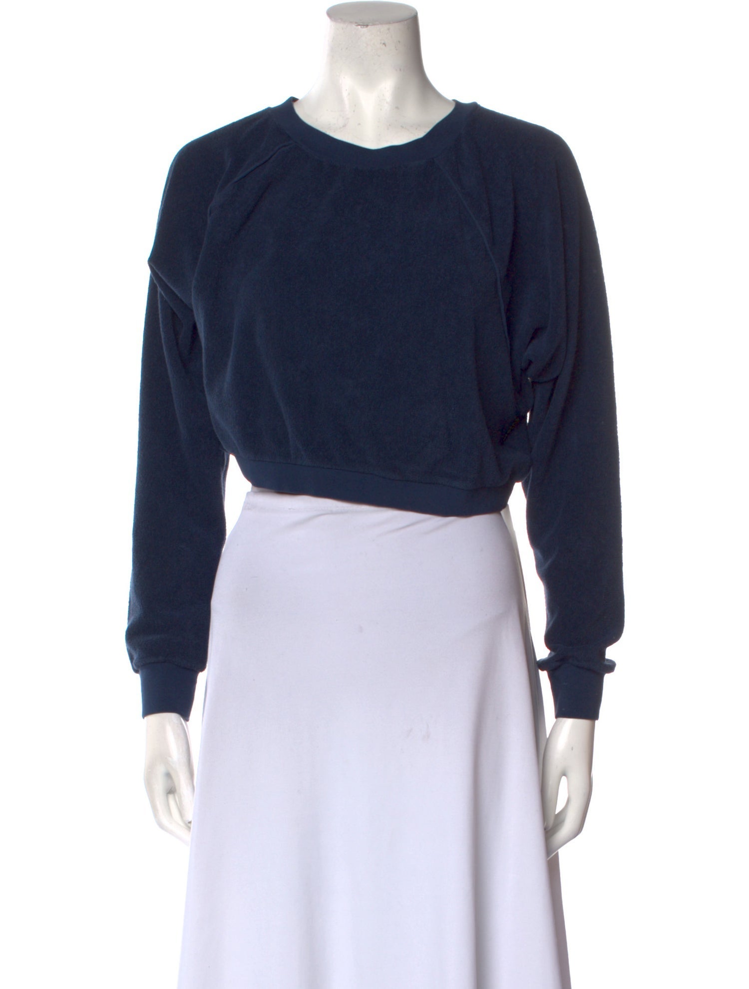 Suzie Kondi Crew Neck Long Sleeve Crop Top - Blue Tops, Clothing ...
