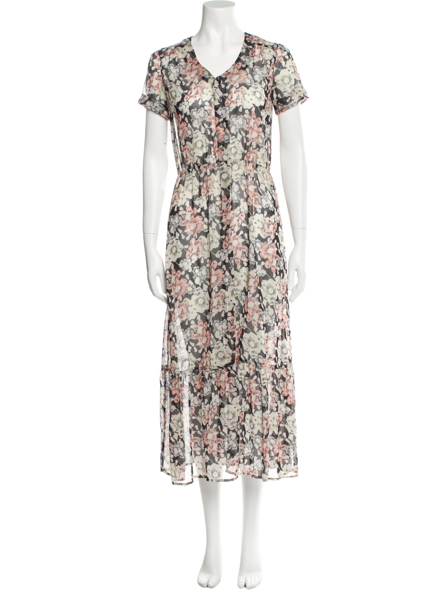 The Kooples Floral Print Long Dress - Black Dresses, Clothing ...