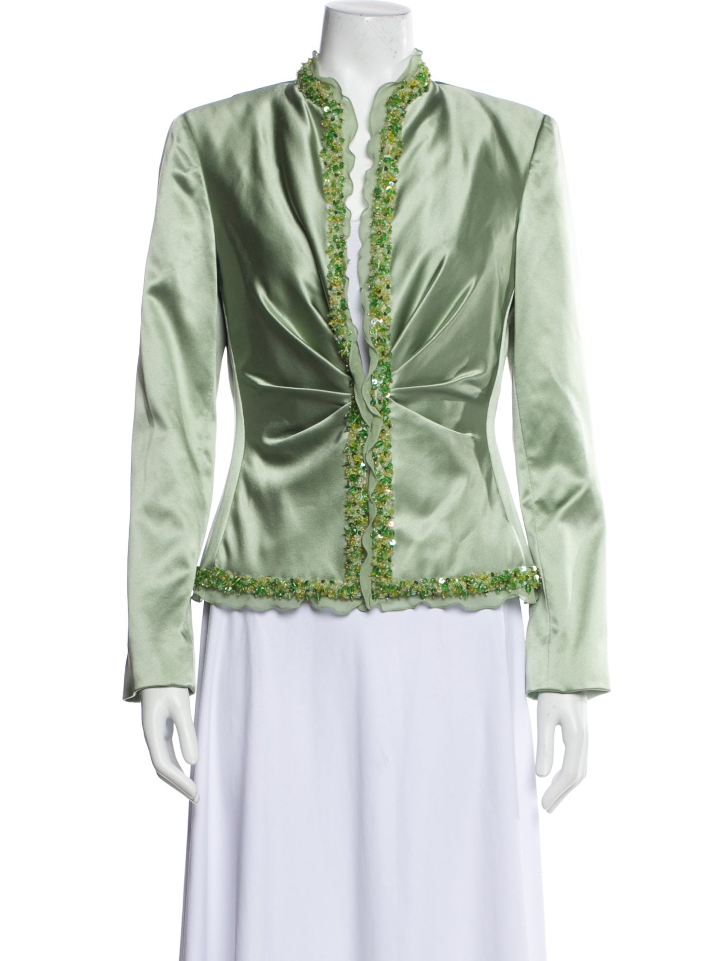 Kay Unger Silk Printed Jacket - Green Jackets, Clothing - WKU20865 ...
