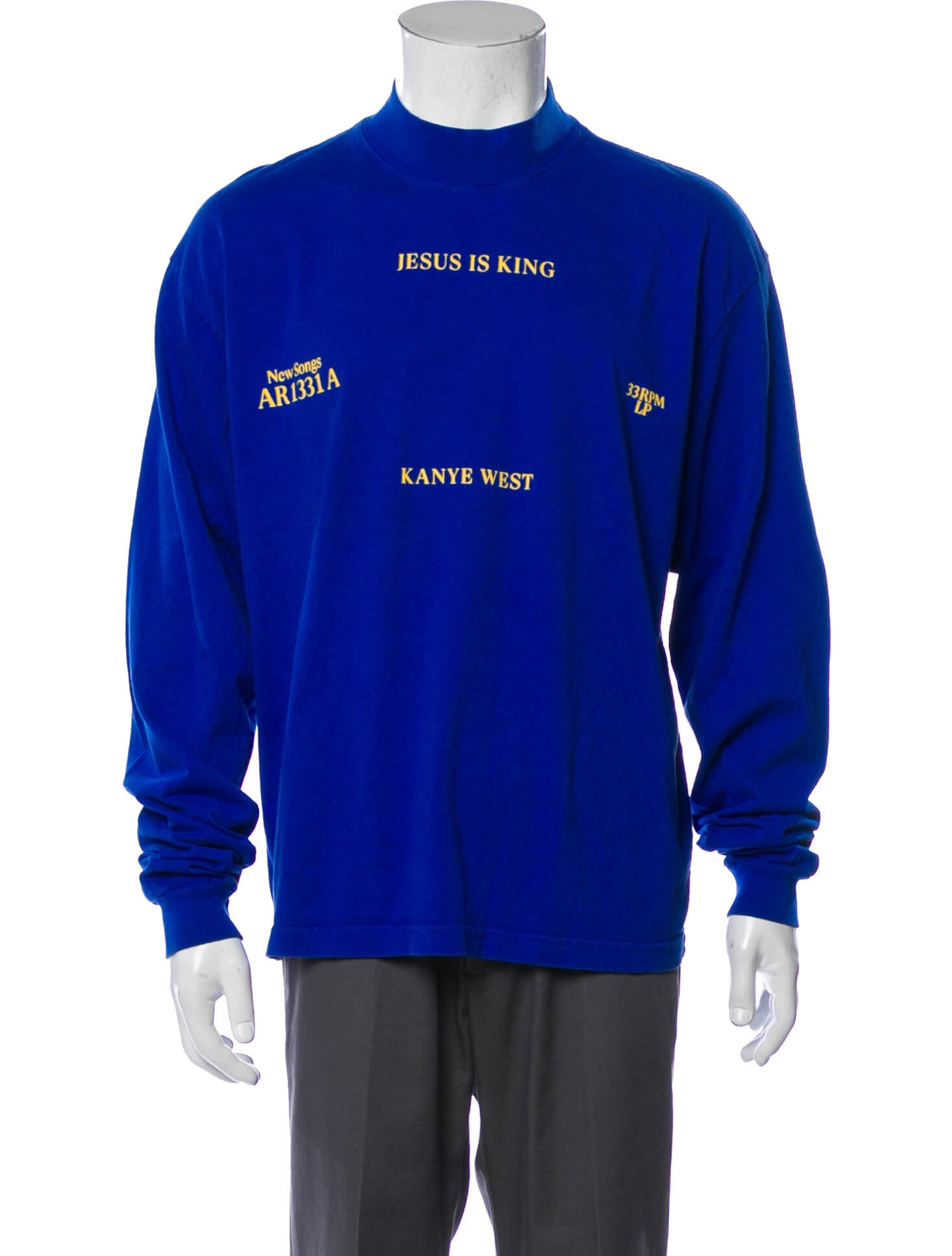 Kanye West Merch Jesus Is King Graphic Print T-Shirt - Blue T-Shirts ...