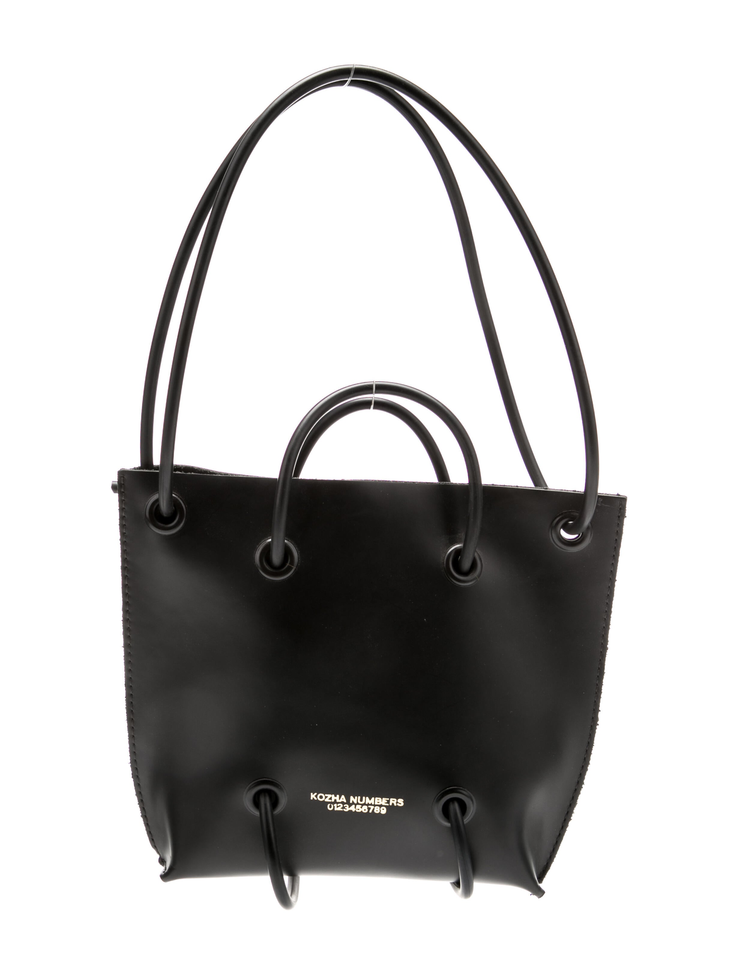 Kozha Numbers Leather Shoulder Bag - Black Shoulder Bags, Handbags ...