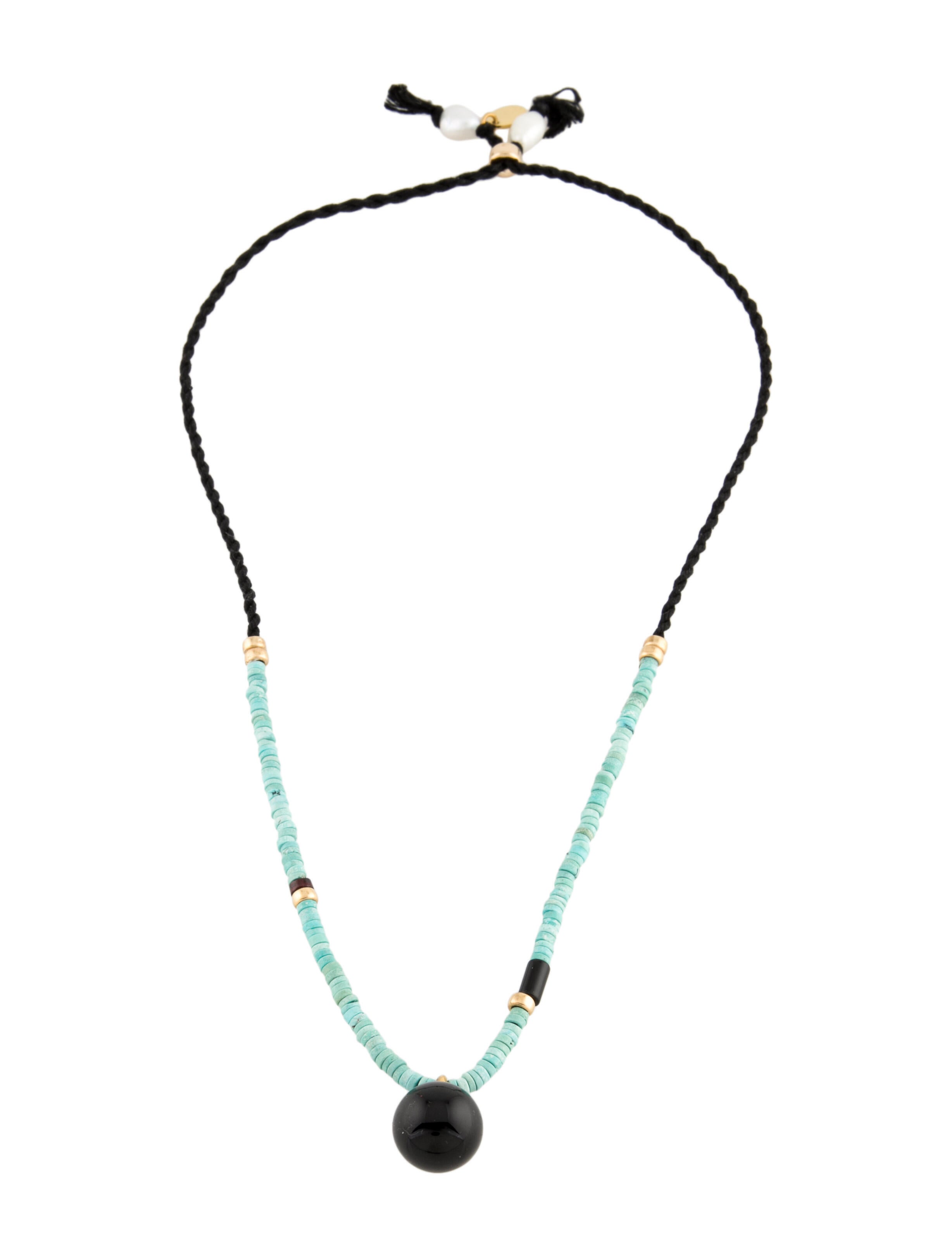 Lizzie Fortunato Pearl & Bead Orbit Pendant Necklace - Black Bead ...