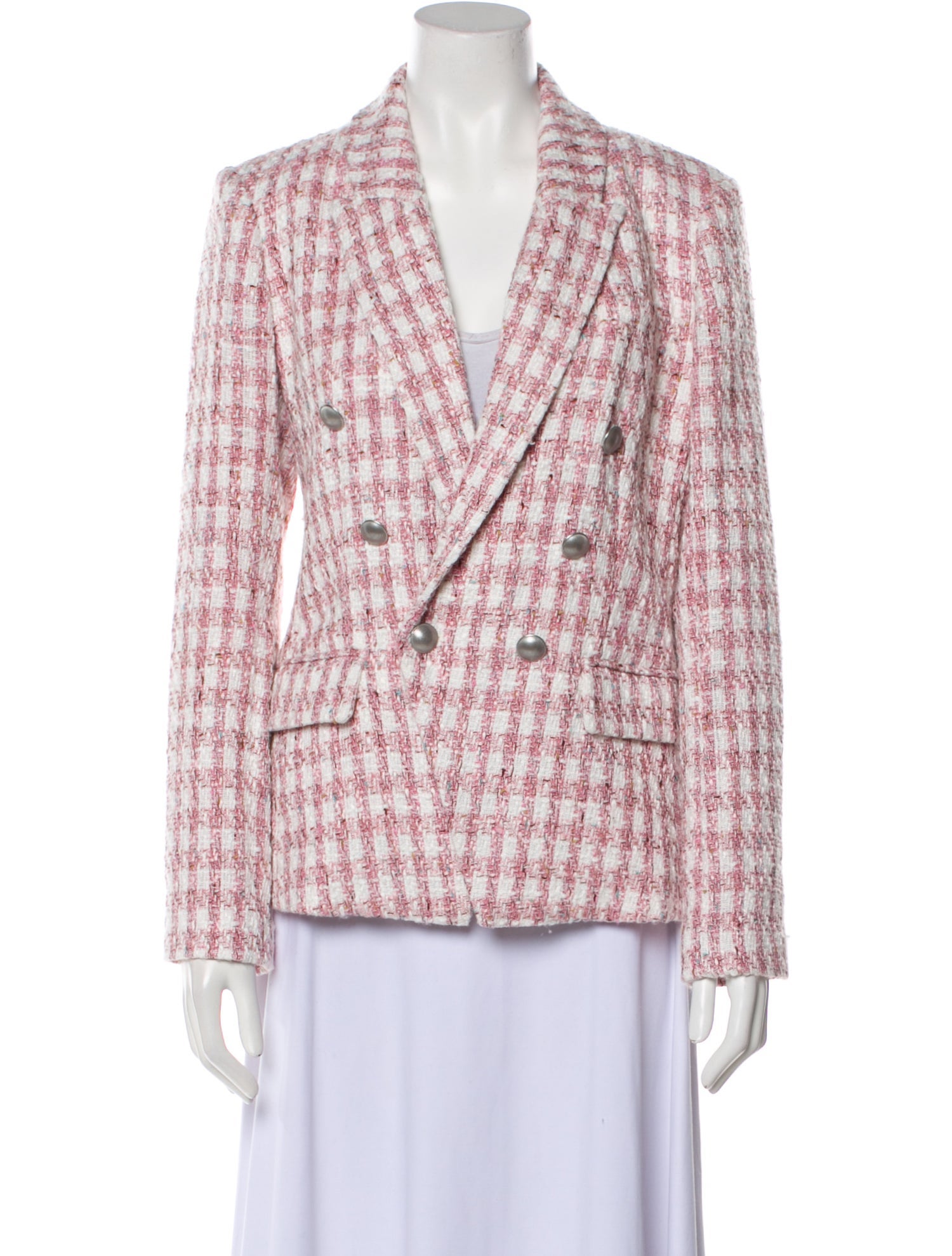 L'Agence Tweed Pattern Blazer - Pink Jackets, Clothing - WL3125348 ...