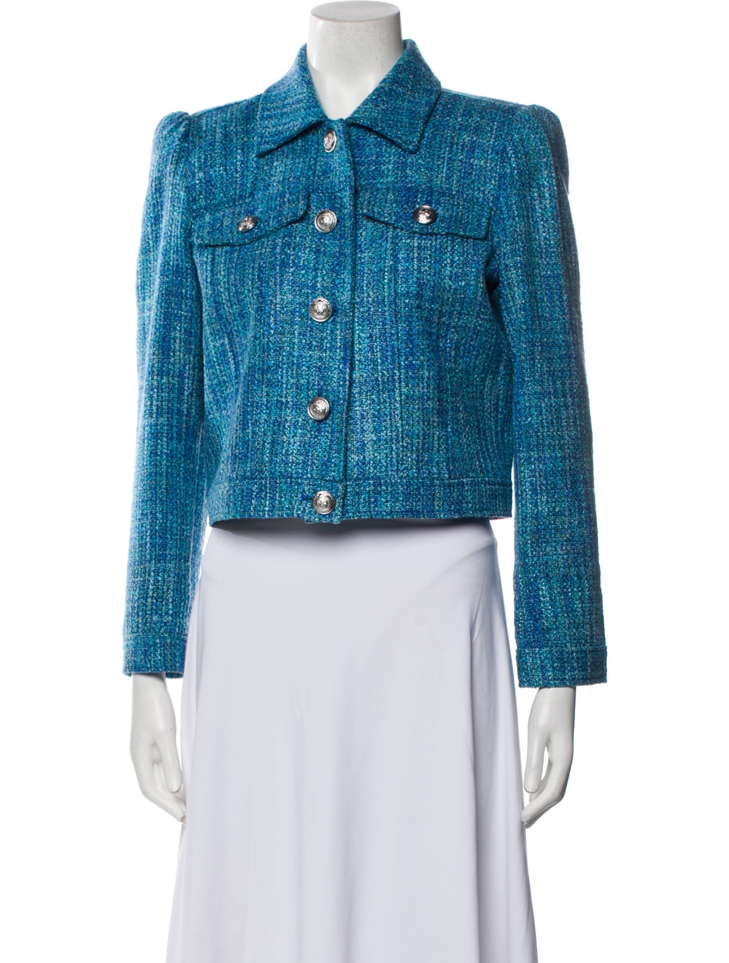 L'Agence Tweed Pattern Bolero w/ Tags - Blue Jackets, Clothing ...