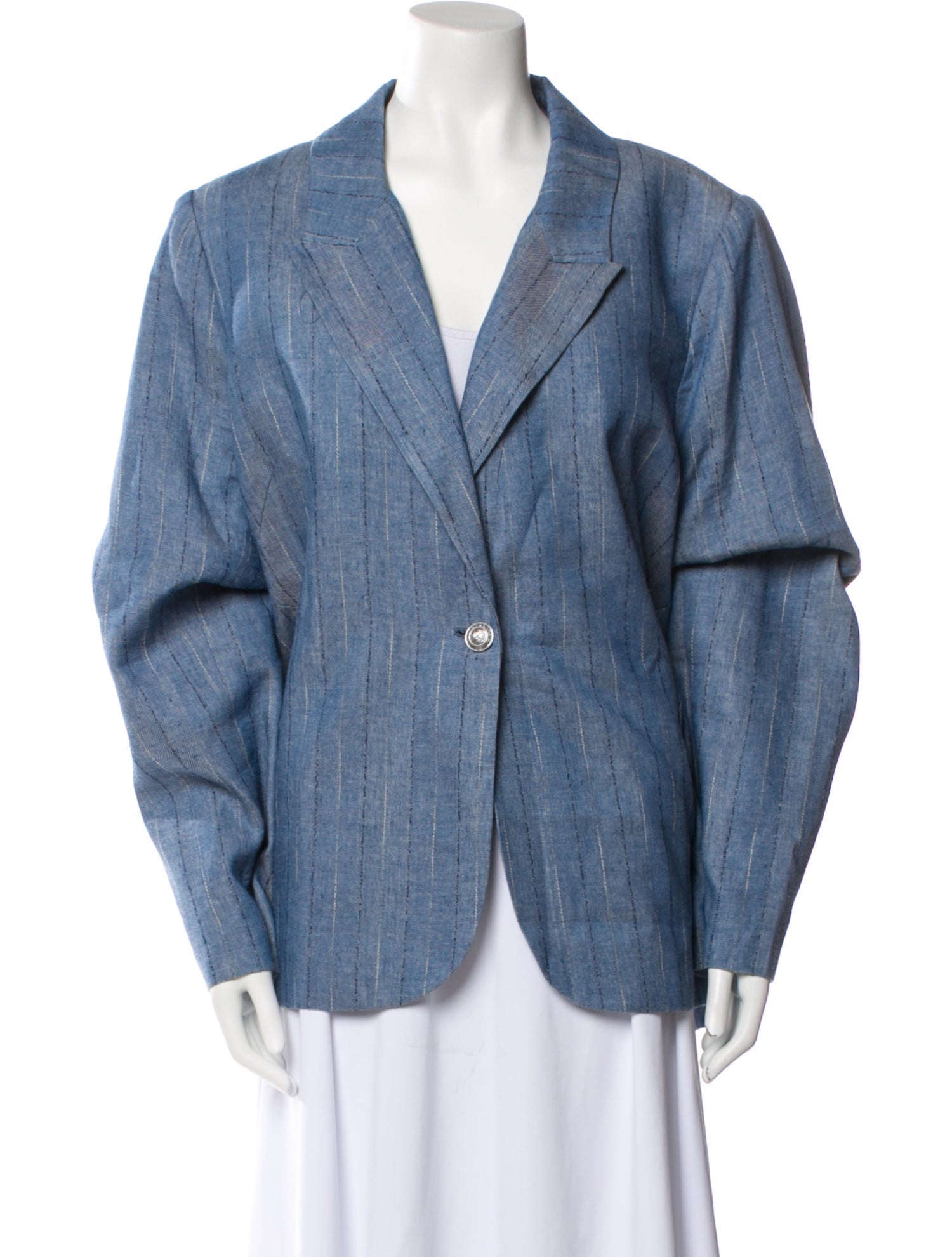 L'Agence Linen Denim Jacket - Blue Jackets, Clothing - WL3174224 | The ...