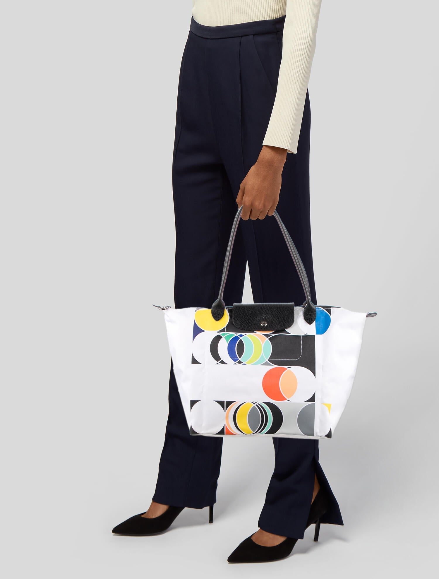 Longchamp Longchamp x Sarah Morris Le Pliage Tote - White Totes ...