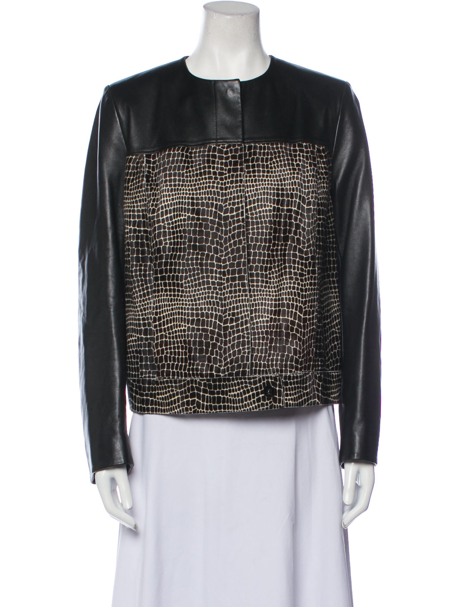 Longchamp Leather Printed Evening Jacket - Black Jackets, Clothing ...