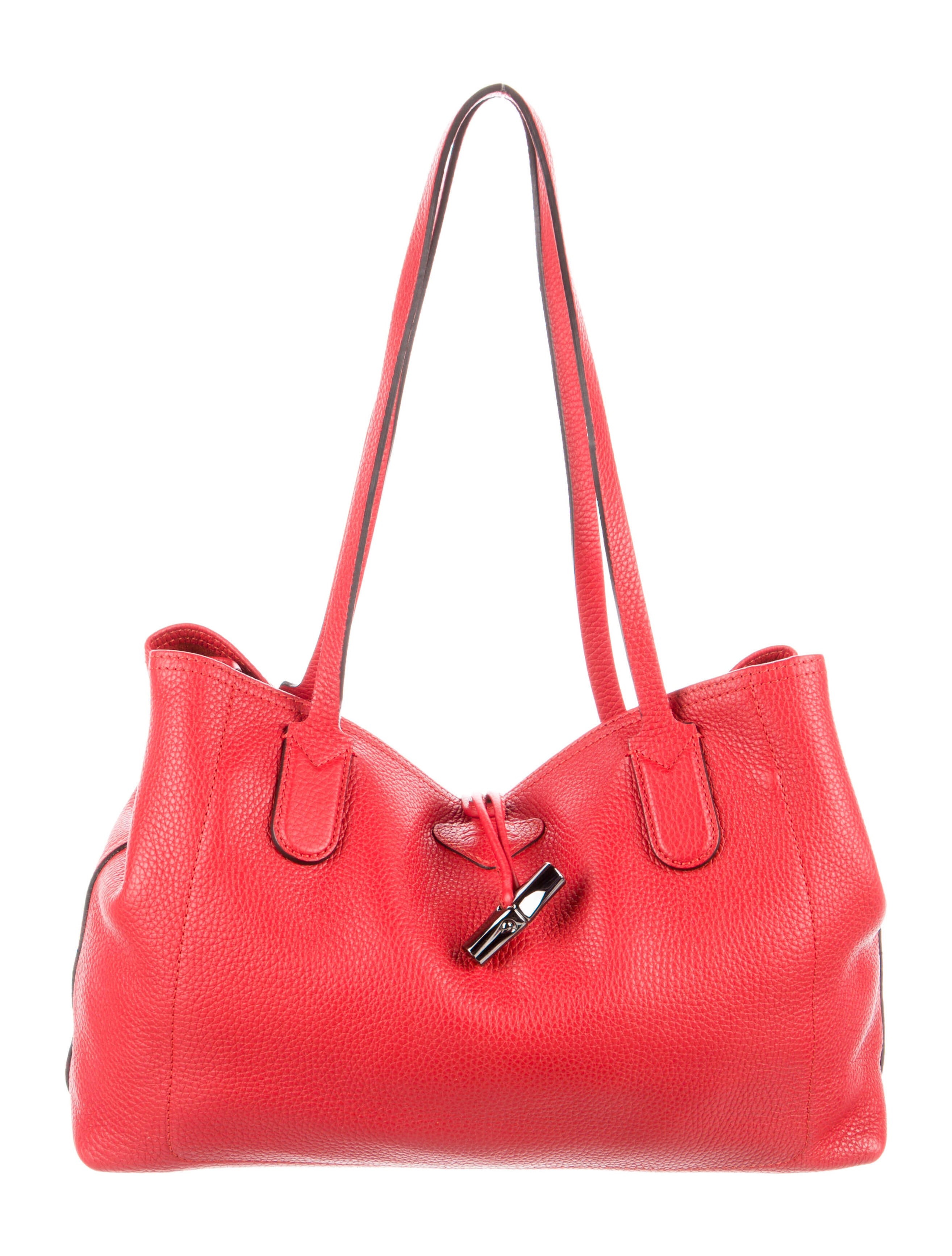 Longchamp Leather Tote Bag - Red Totes, Handbags - WL855843 | The RealReal