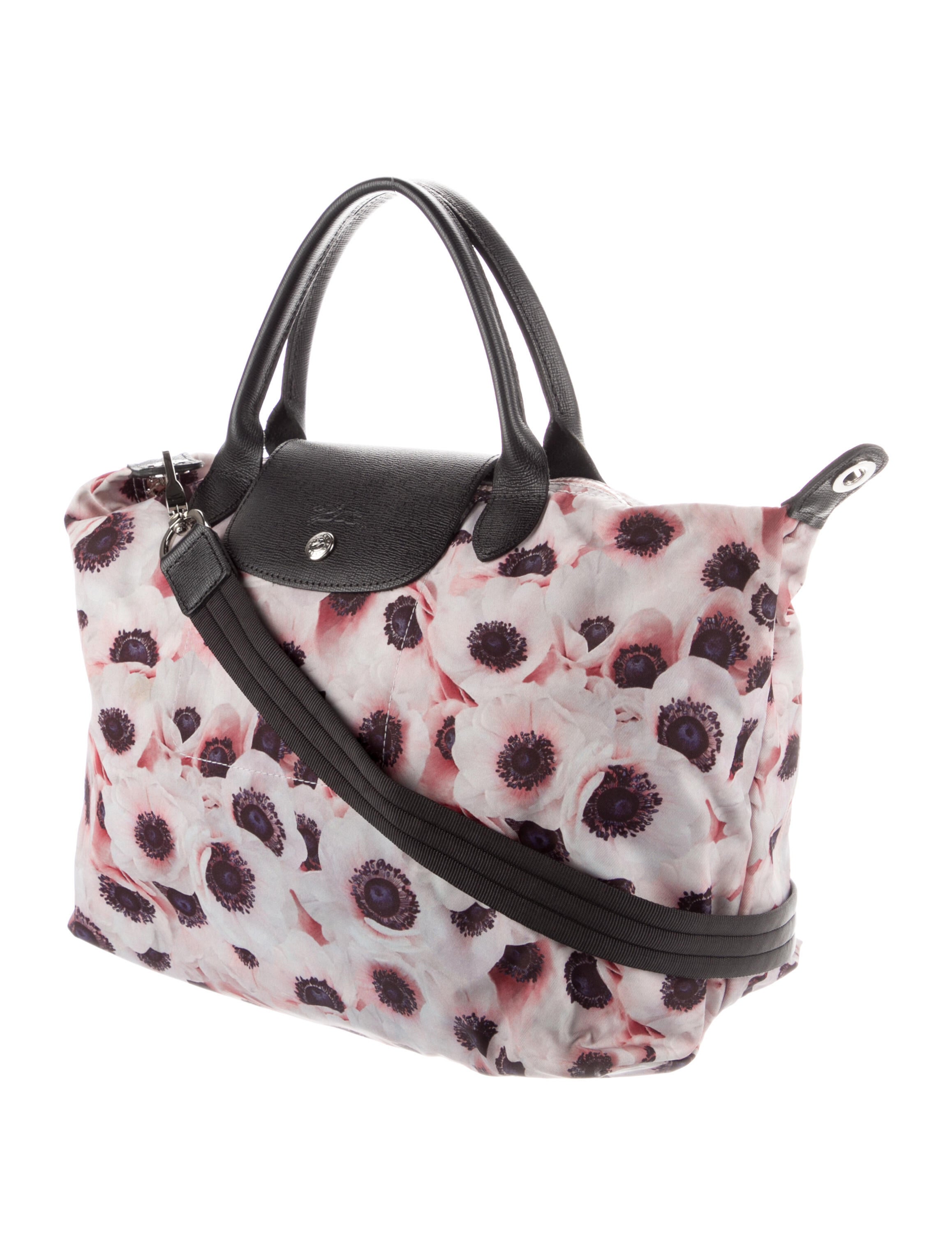 Longchamp Le Pliage Modele Depose Flower Tote - Pink Totes, Handbags ...