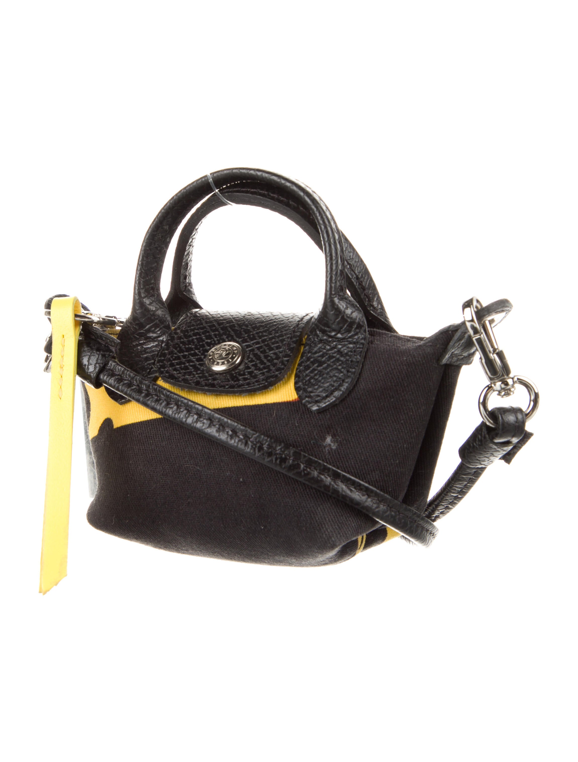 Longchamp Mini Leather Le Pliage Tote - Black Mini Bags, Handbags ...
