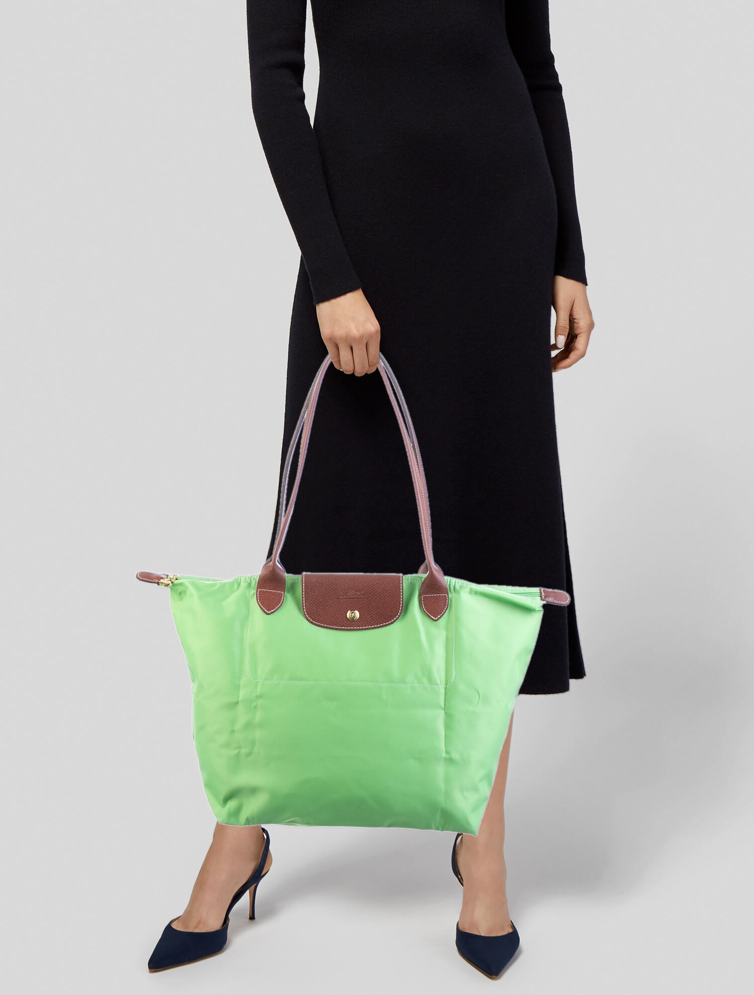 Longchamp Velvet-Trimmed Shopper Tote - Black Totes, Handbags ...