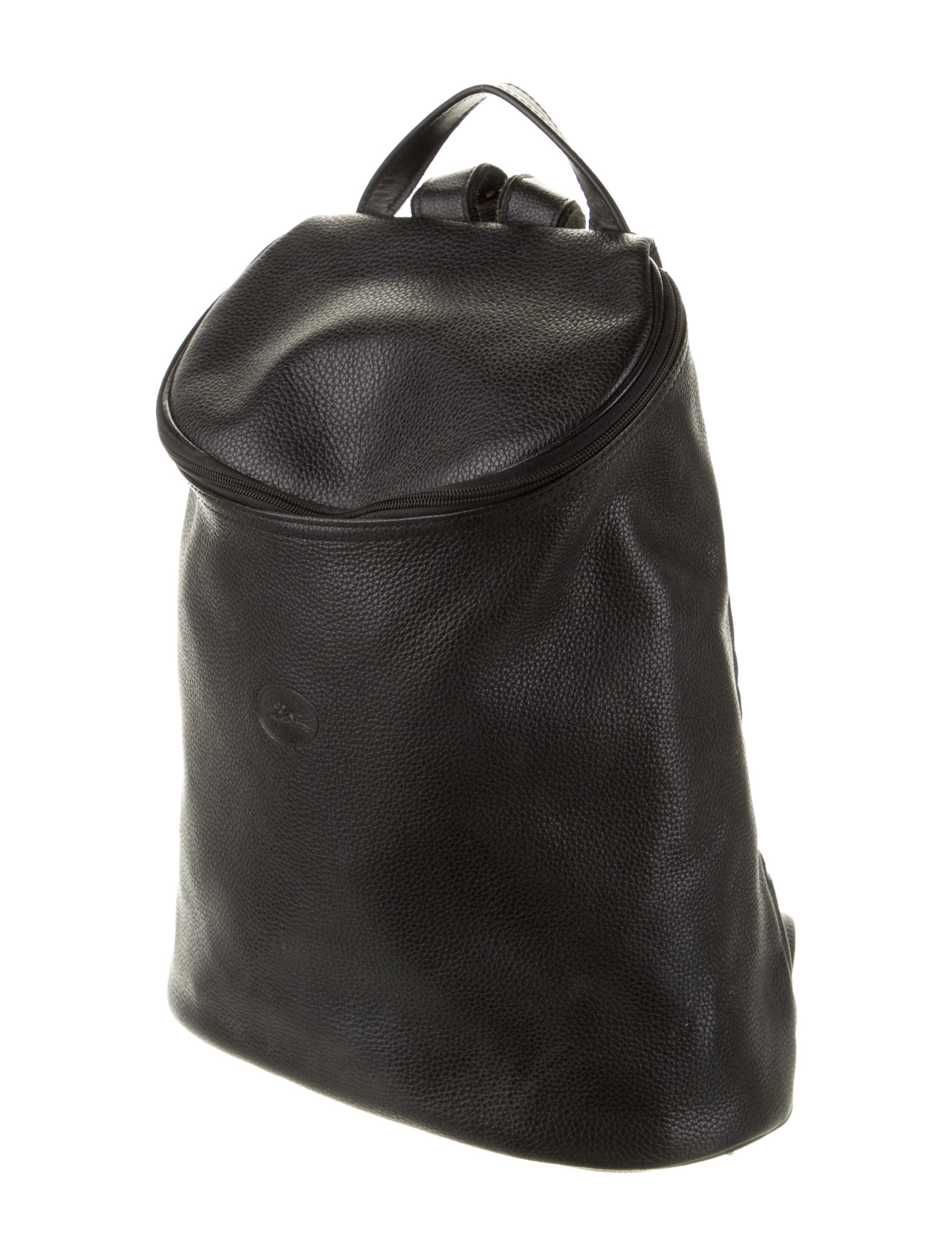 Longchamp Pebbled Leather Backpack - Black Backpacks, Handbags ...