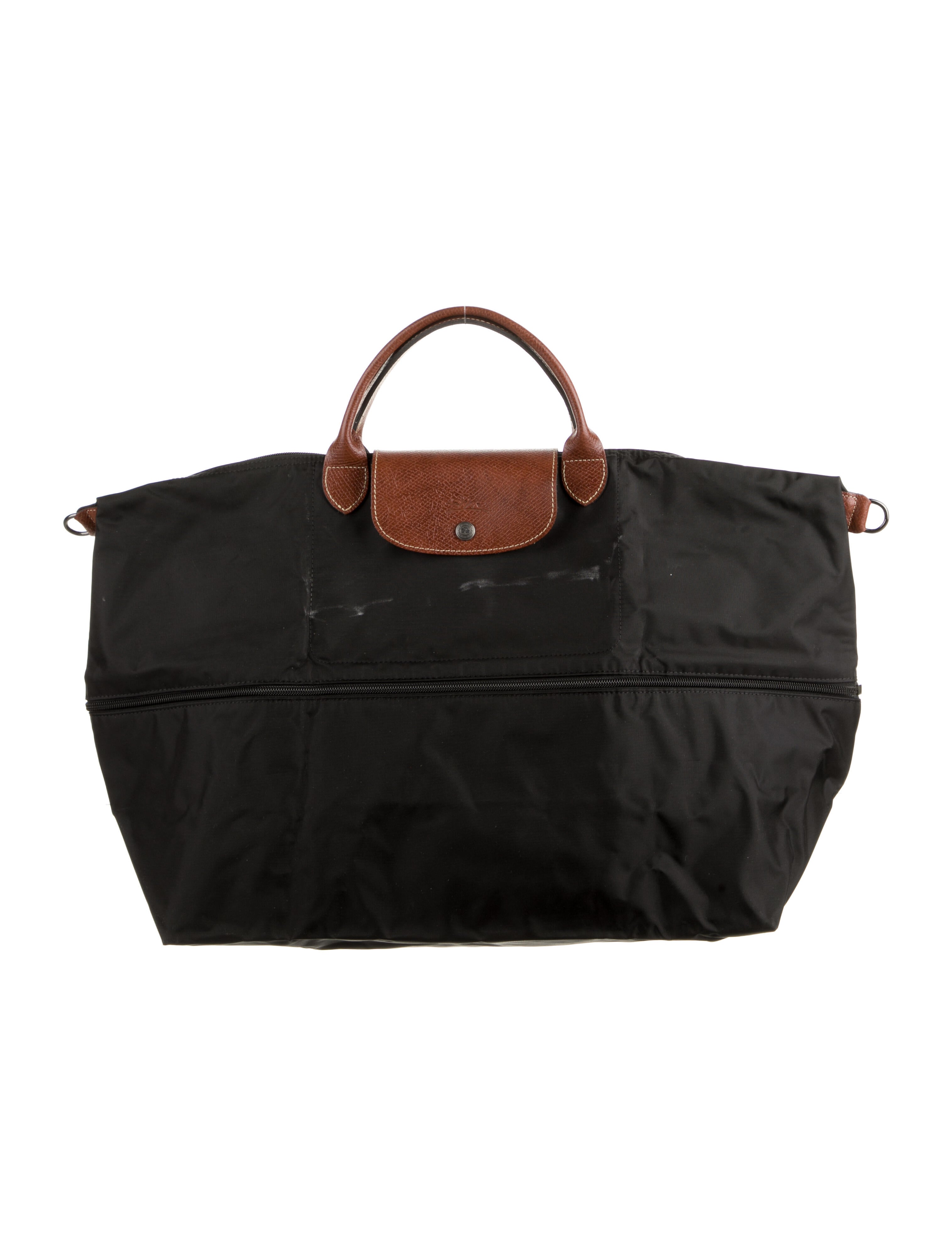 Longchamp Leather-Trimmed Coated Canvas Tote - Black Totes, Handbags ...