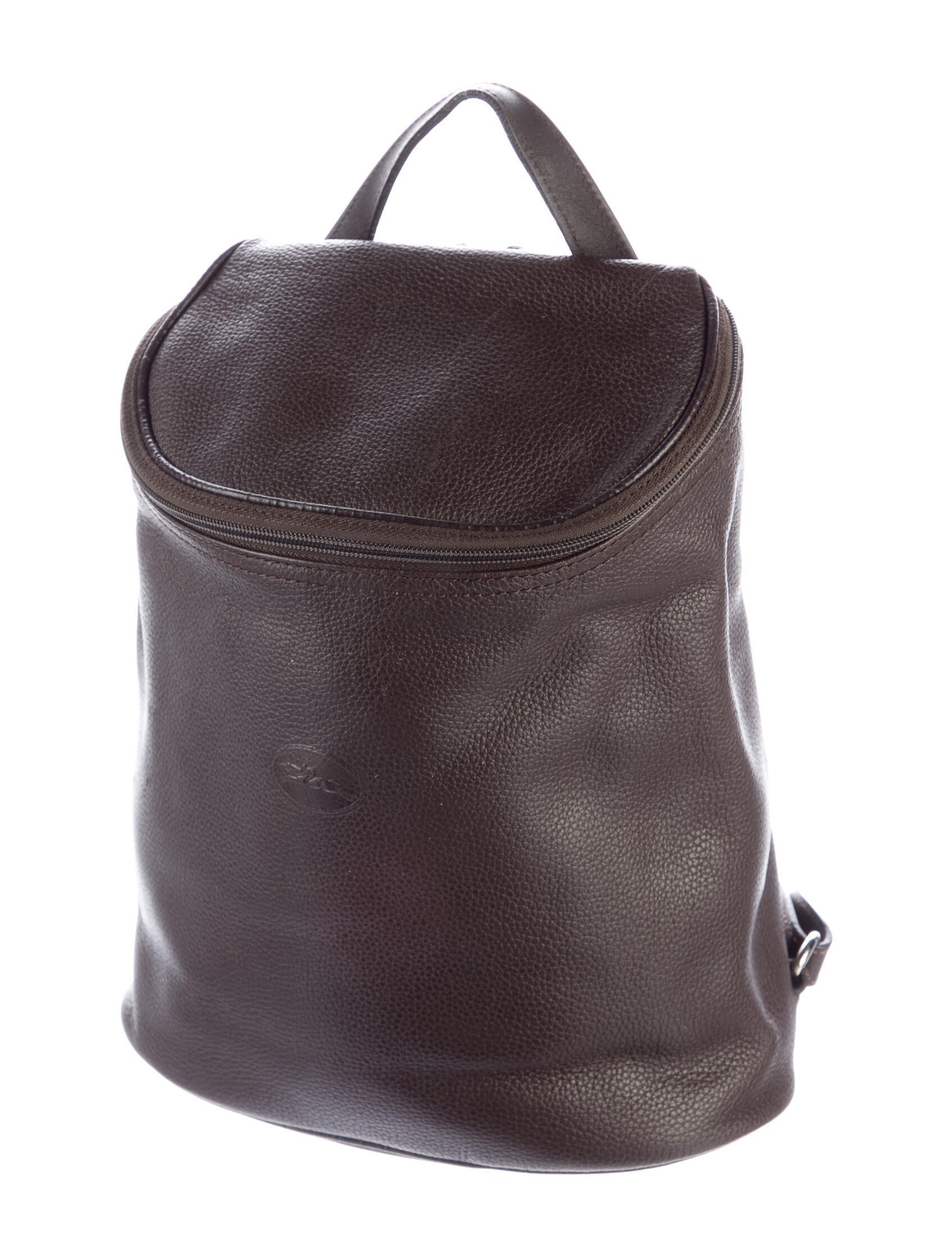 Longchamp Textured Leather Backpack - Brown Backpacks, Handbags ...