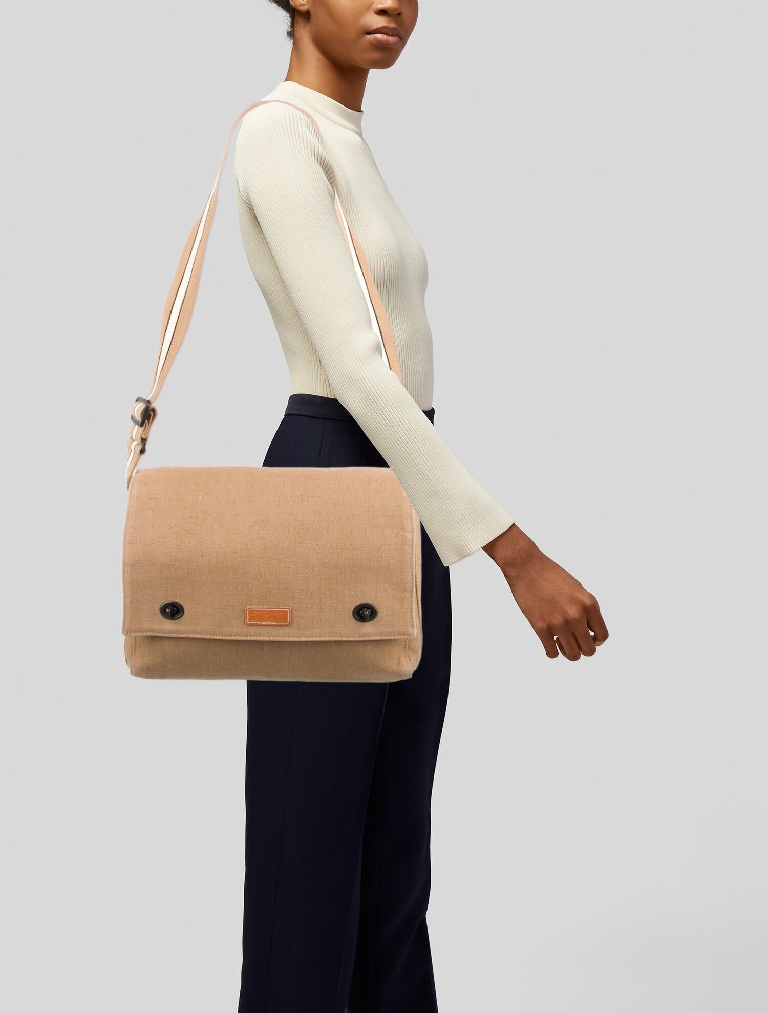 Longchamp Large Canvas Crossbody Bag - Neutrals Crossbody Bags ...