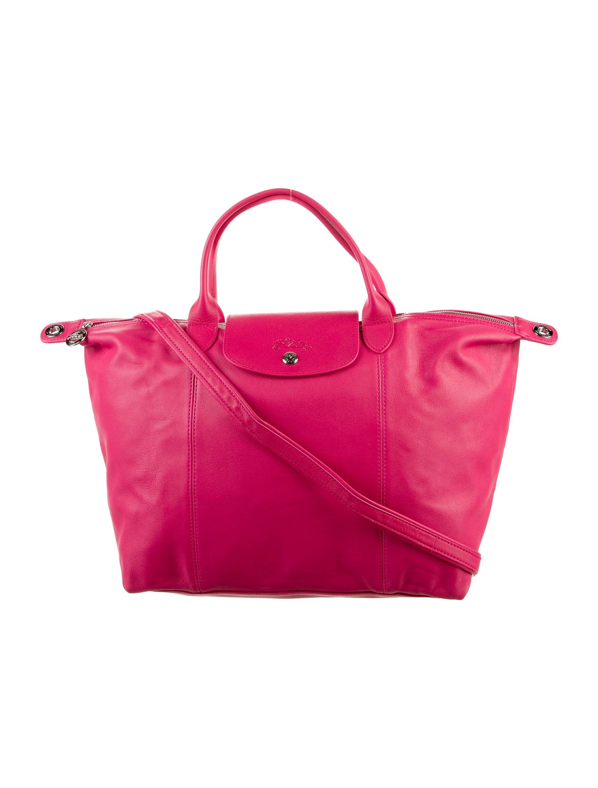 Longchamp Leather Le Pliage Tote Bag - Pink Totes, Handbags - WL859875 ...