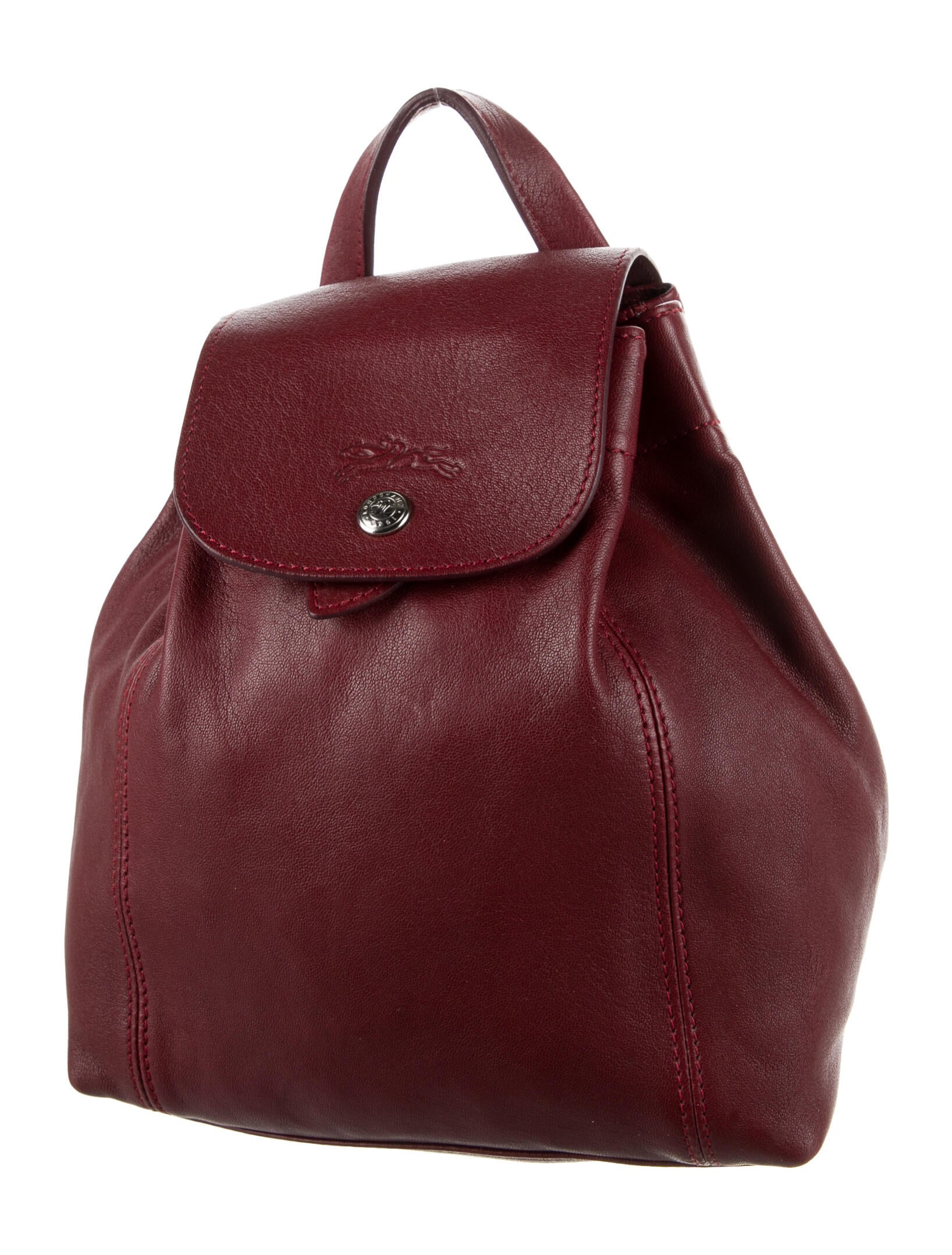 Longchamp Leather Backpack - Burgundy Backpacks, Handbags - WL860028 ...