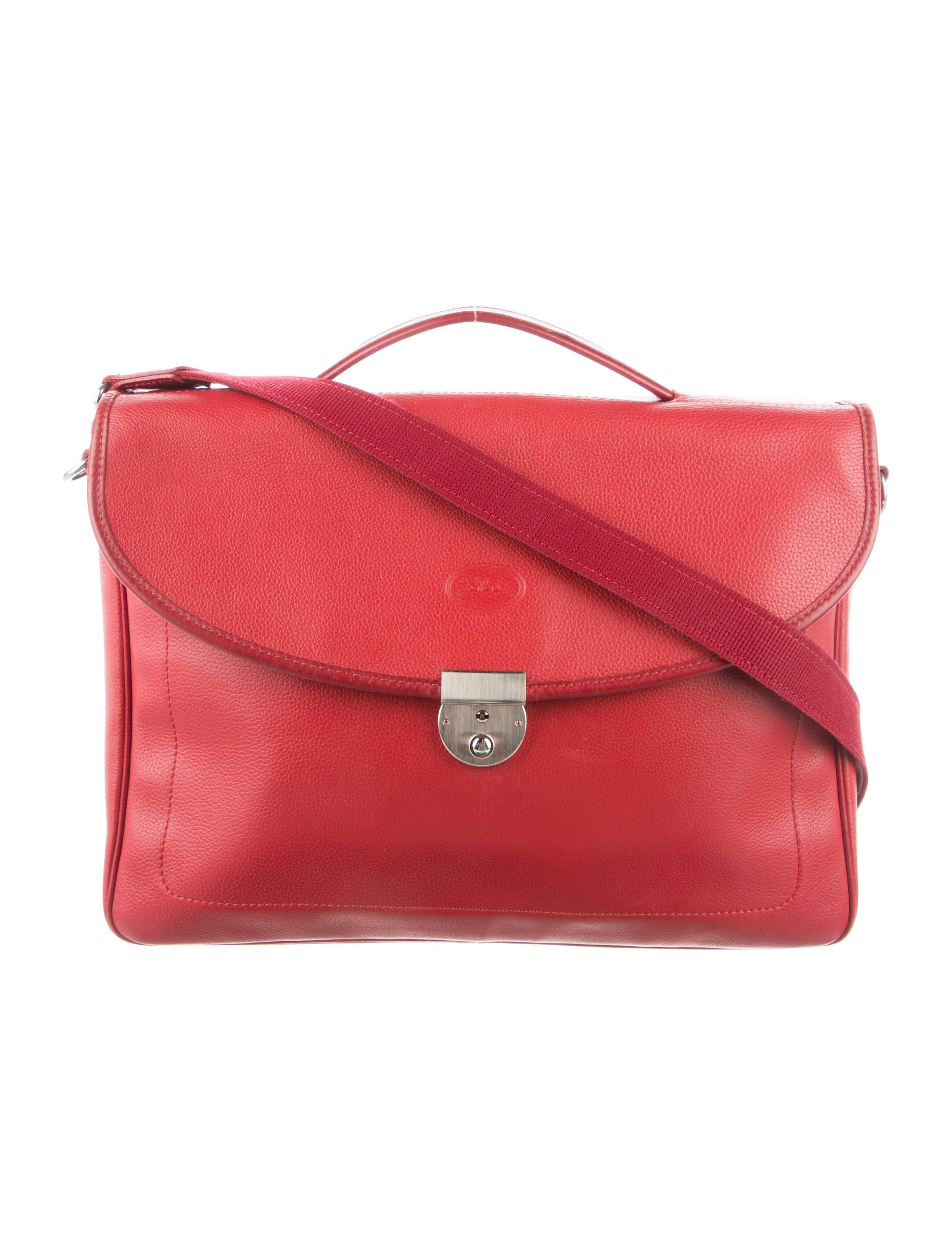 Longchamp Large Leather Shoulder Bag - Red Shoulder Bags, Handbags ...