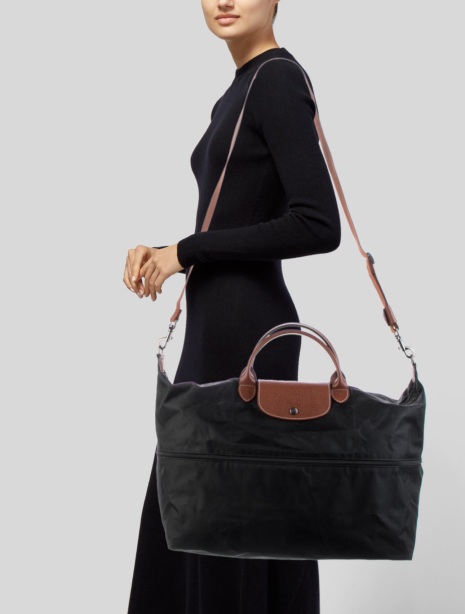 Longchamp Le Pilage Duffle Bag - Black Totes, Handbags - WL860623 | The ...
