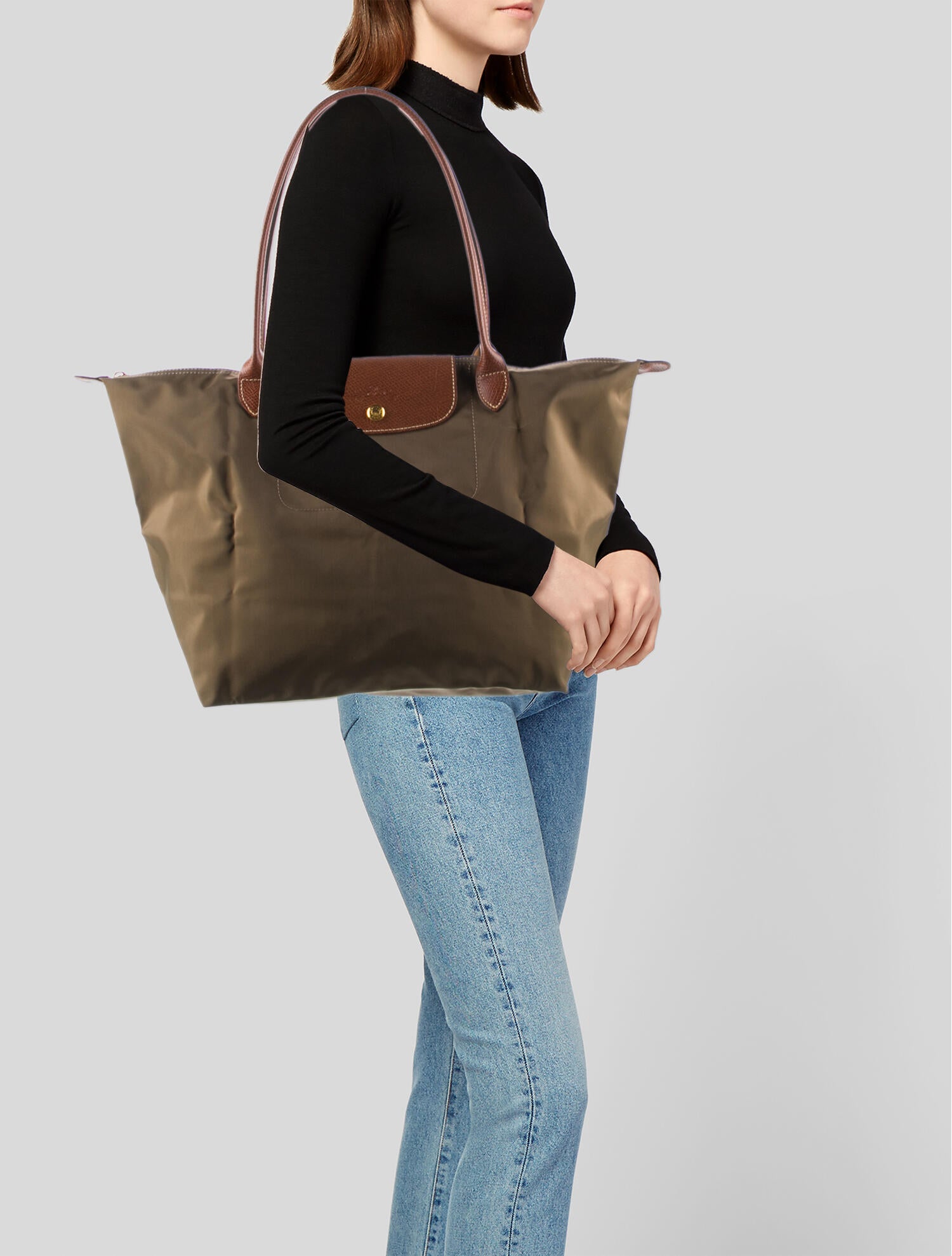 Longchamp Le Pliage "Shopping" Modele Depose Tote - Green Totes ...