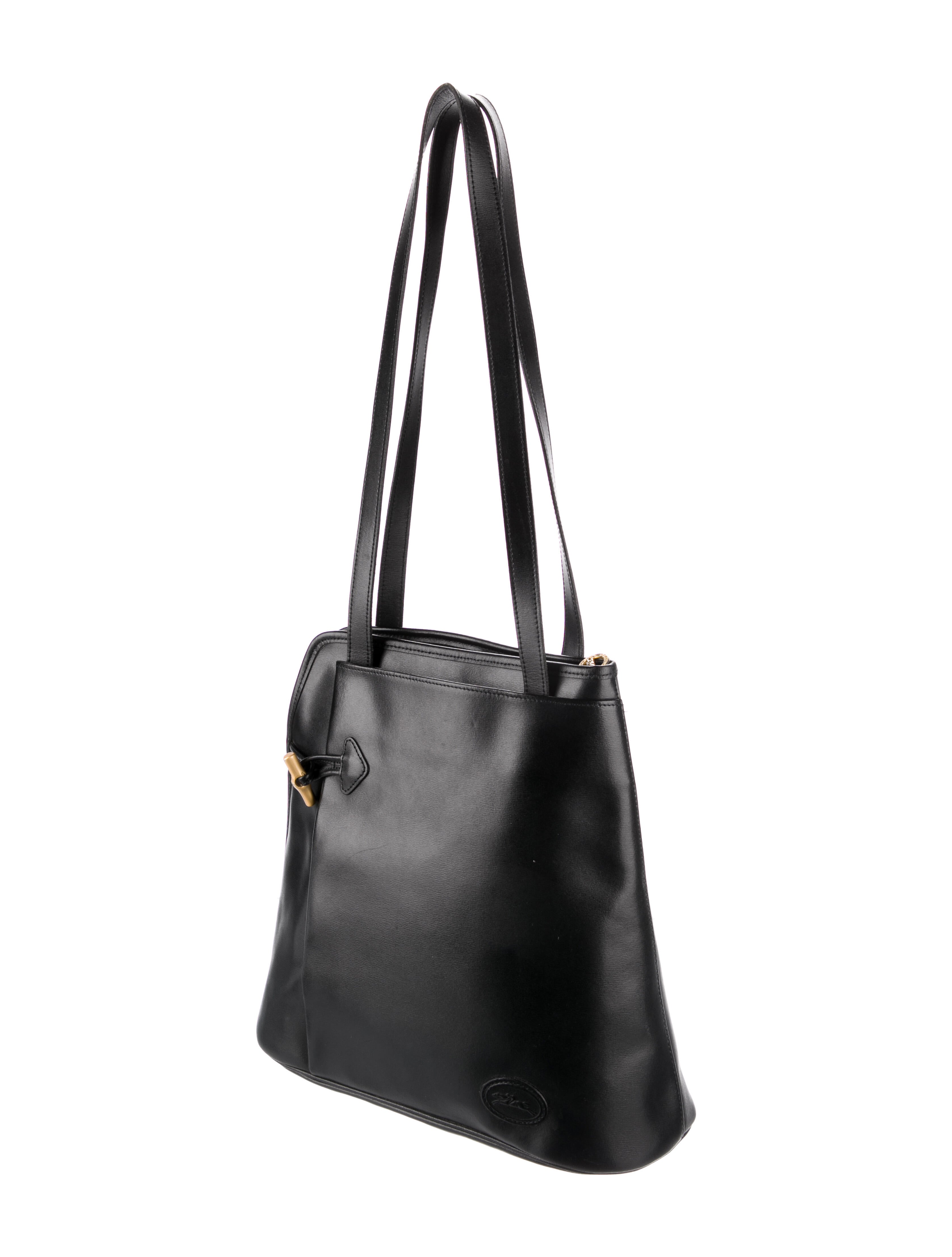 Longchamp Leather Shoulder Bag - Black Shoulder Bags, Handbags ...