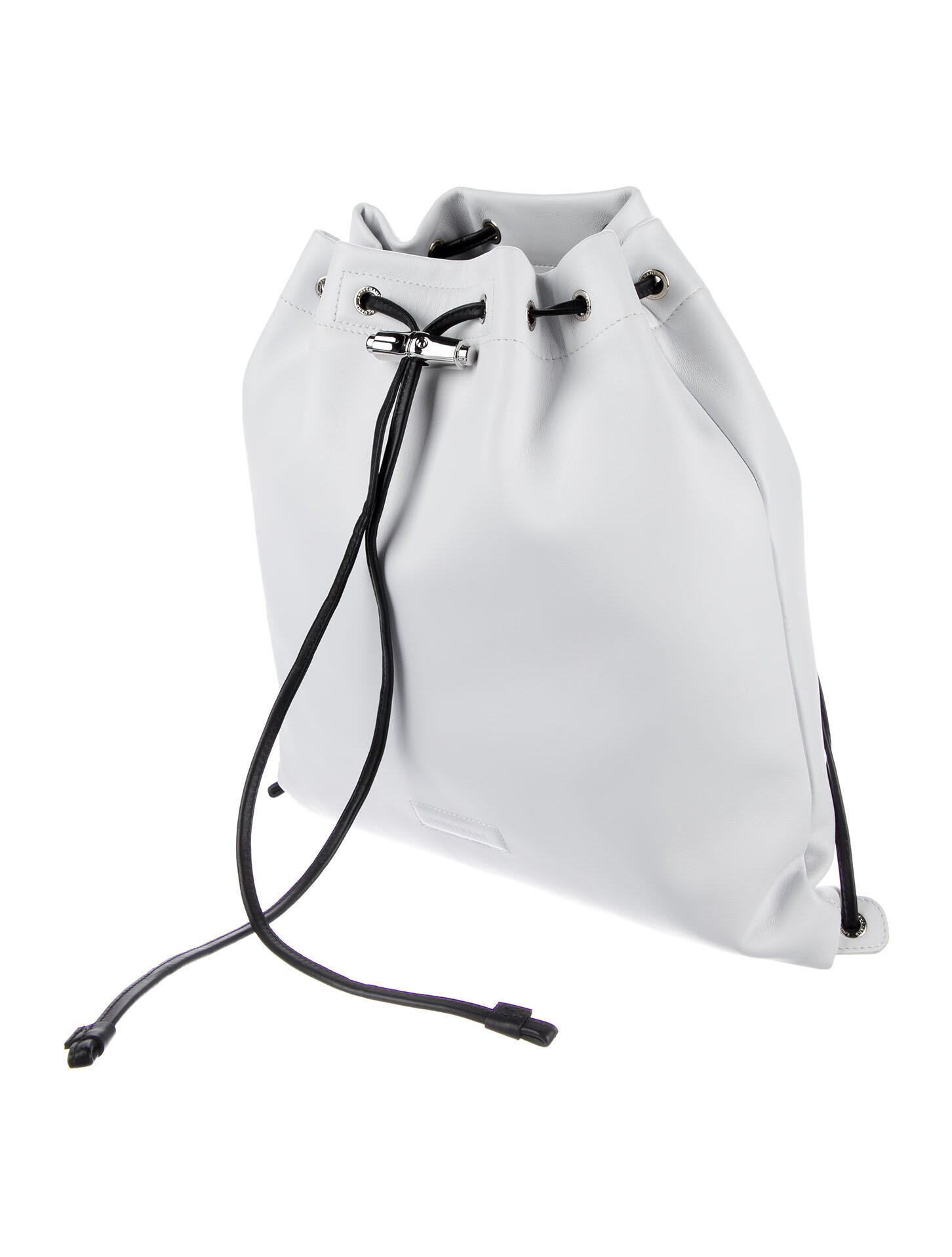 Longchamp Drawstring Leather Backpack - White Backpacks, Handbags ...