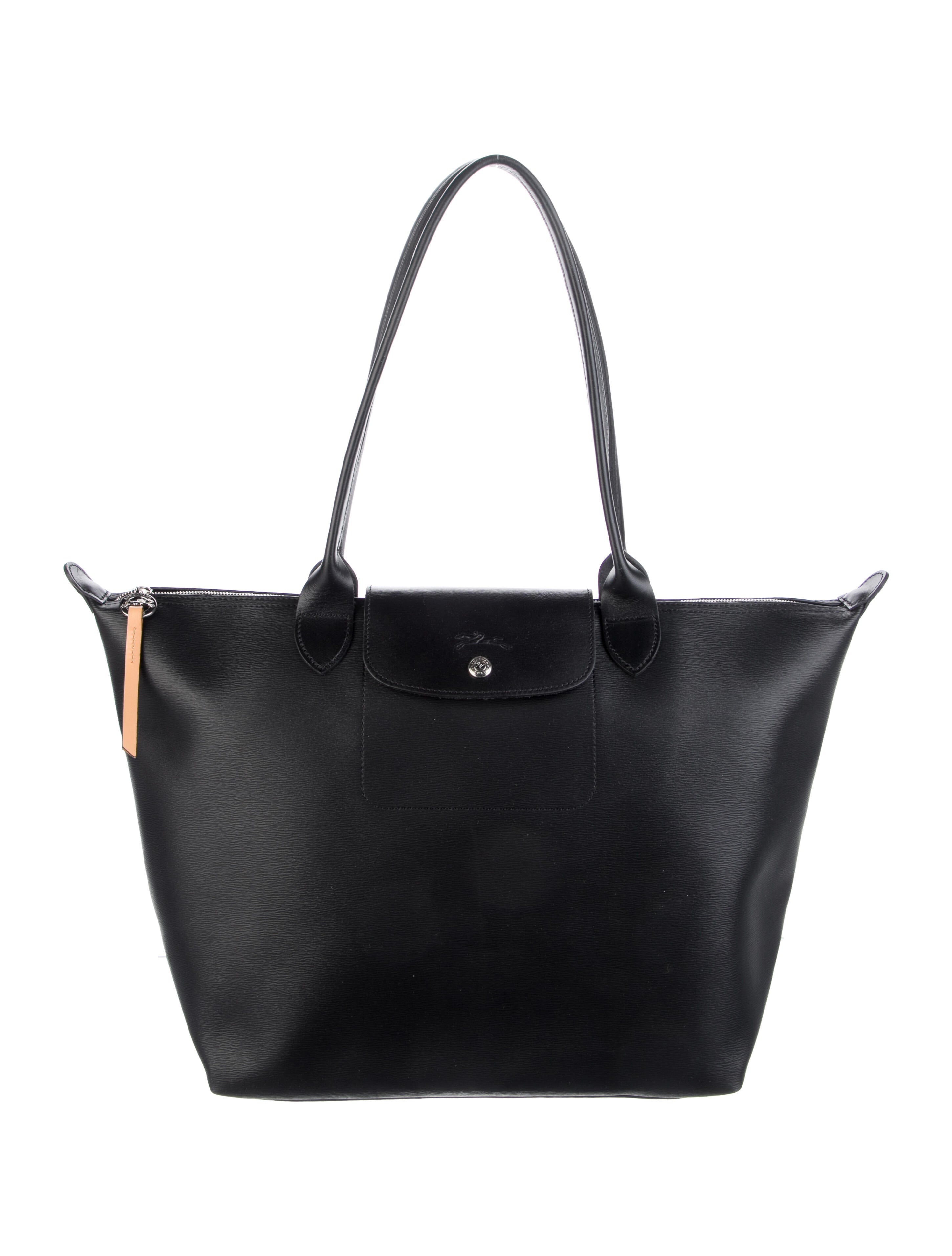 Longchamp Large Leather Tote - Black Totes, Handbags - WL862353 | The ...