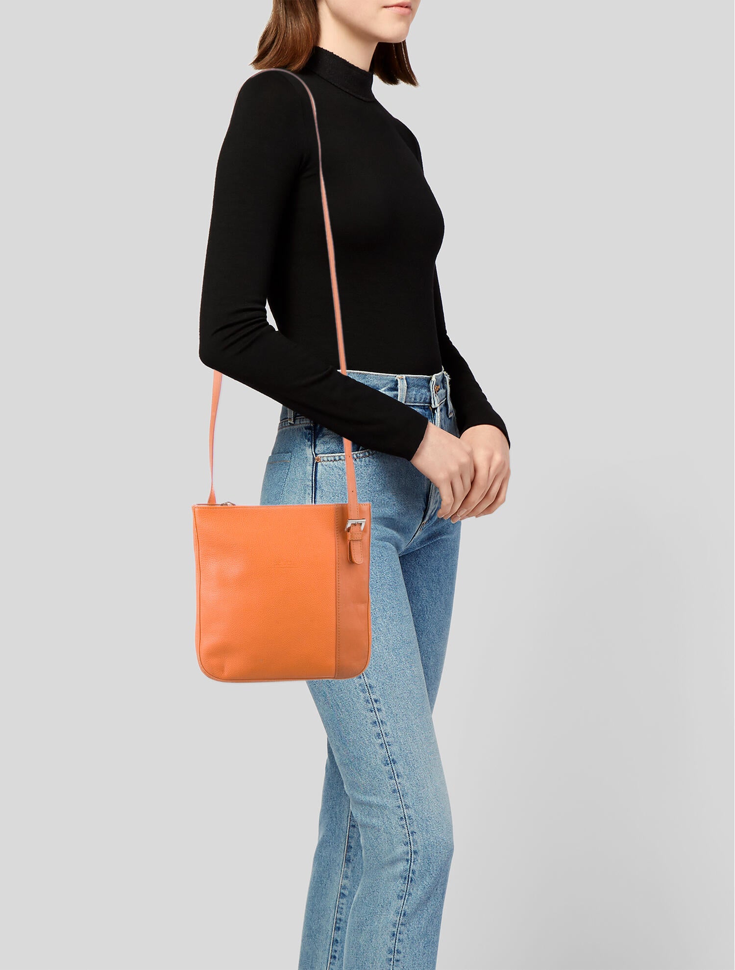 Longchamp Small Leather Crossbody Bag - Orange Crossbody Bags, Handbags ...
