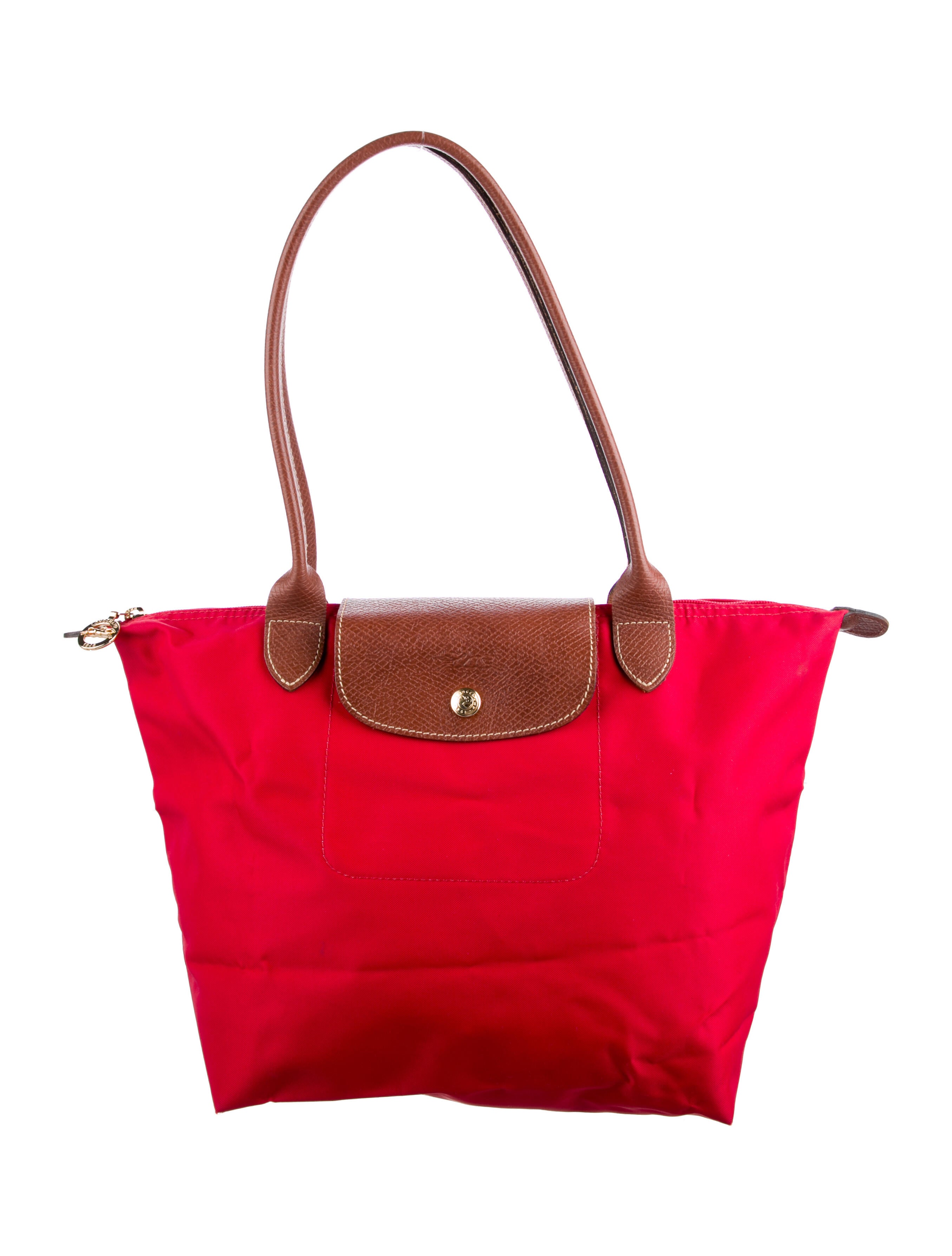 Longchamp Leather Shoulder Bag w/ Tags - Red Shoulder Bags, Handbags ...